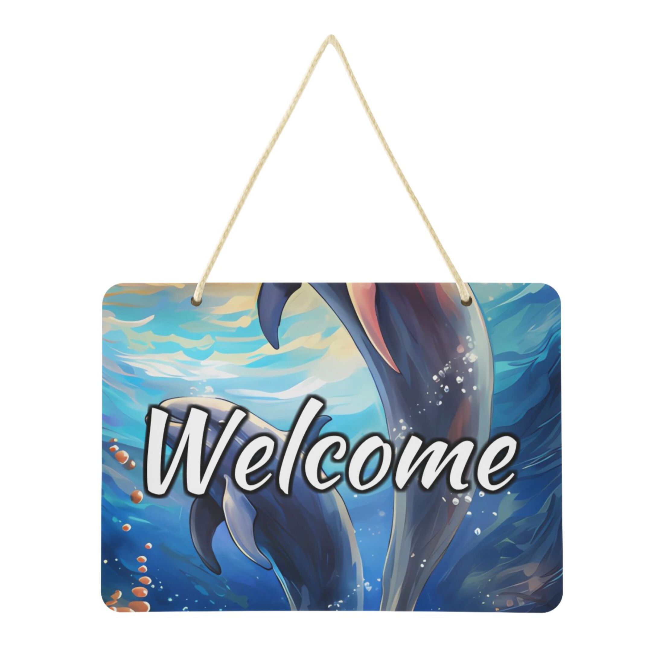 Welcome Door Sign Decoration 13.8" Rectangular Front Entrance Hanging ...