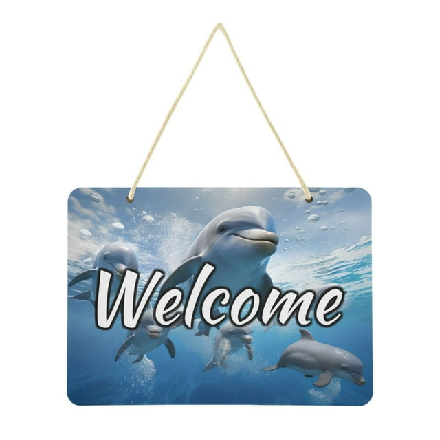 Welcome Door Sign Decoration 13.8" Rectangular Front Entrance Hanging ...