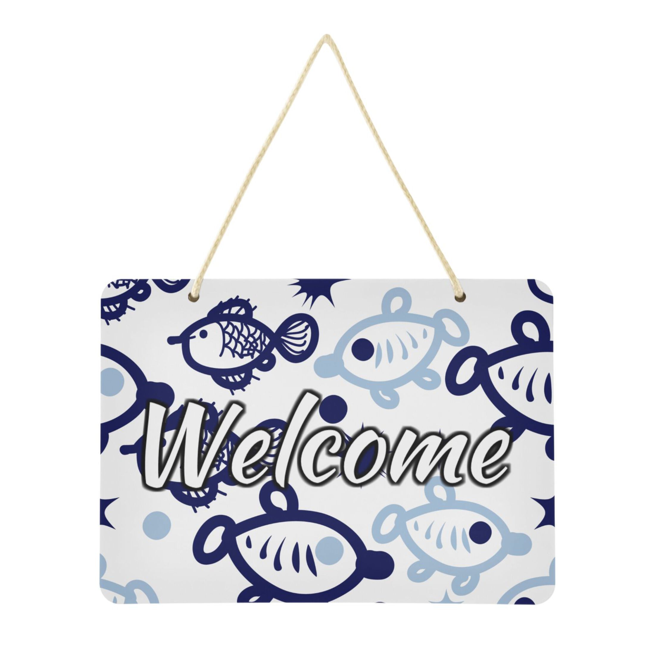 Welcome Door Sign Decoration 13.8" Rectangular Front Entrance Hanging ...