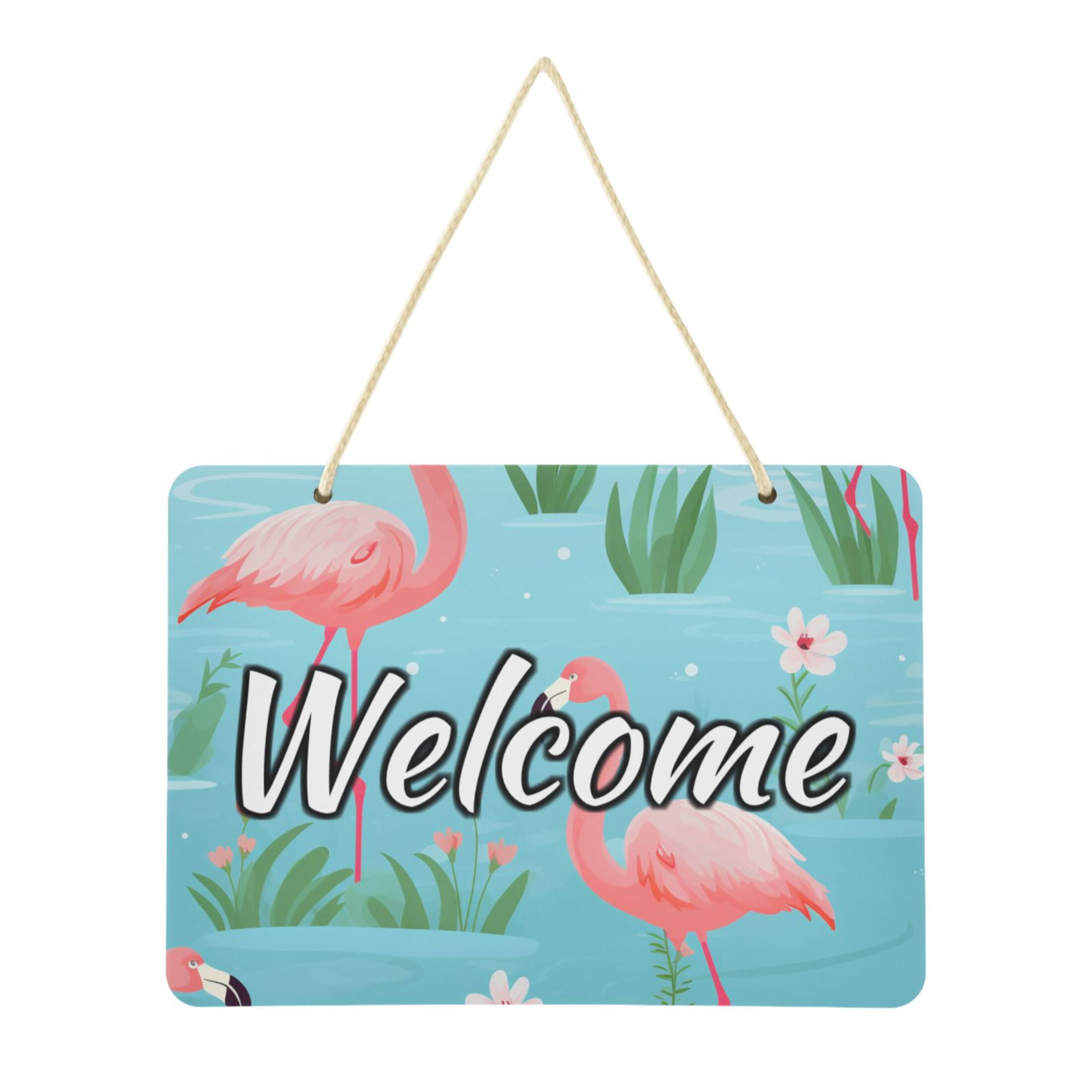 Welcome Door Sign Decoration 13.8" Rectangular Front Entrance Hanging ...