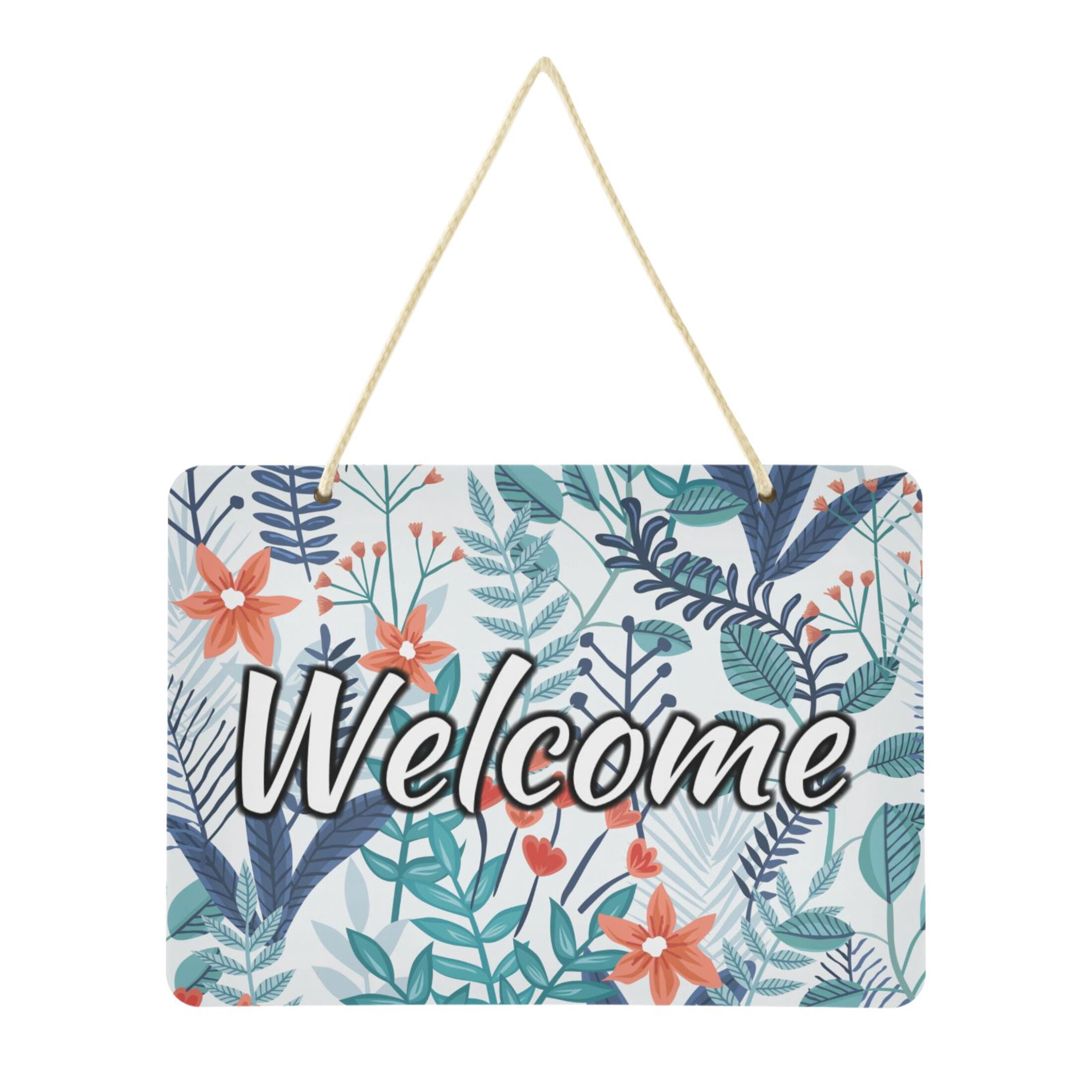 Welcome Door Sign Decoration 13.8" Rectangular Front Entrance Hanging ...