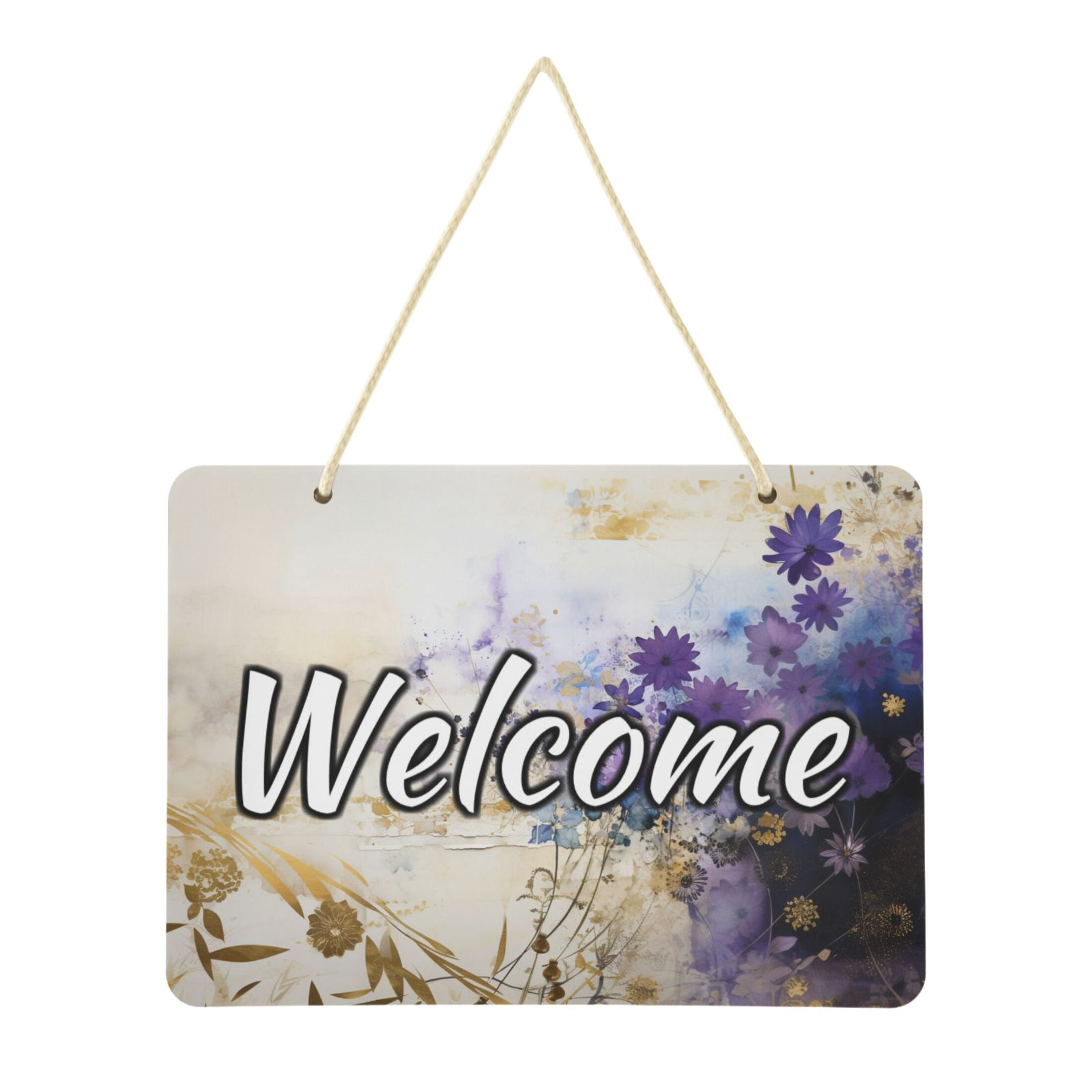 Welcome Door Sign Decoration 13.8" Rectangular Front Entrance Hanging ...