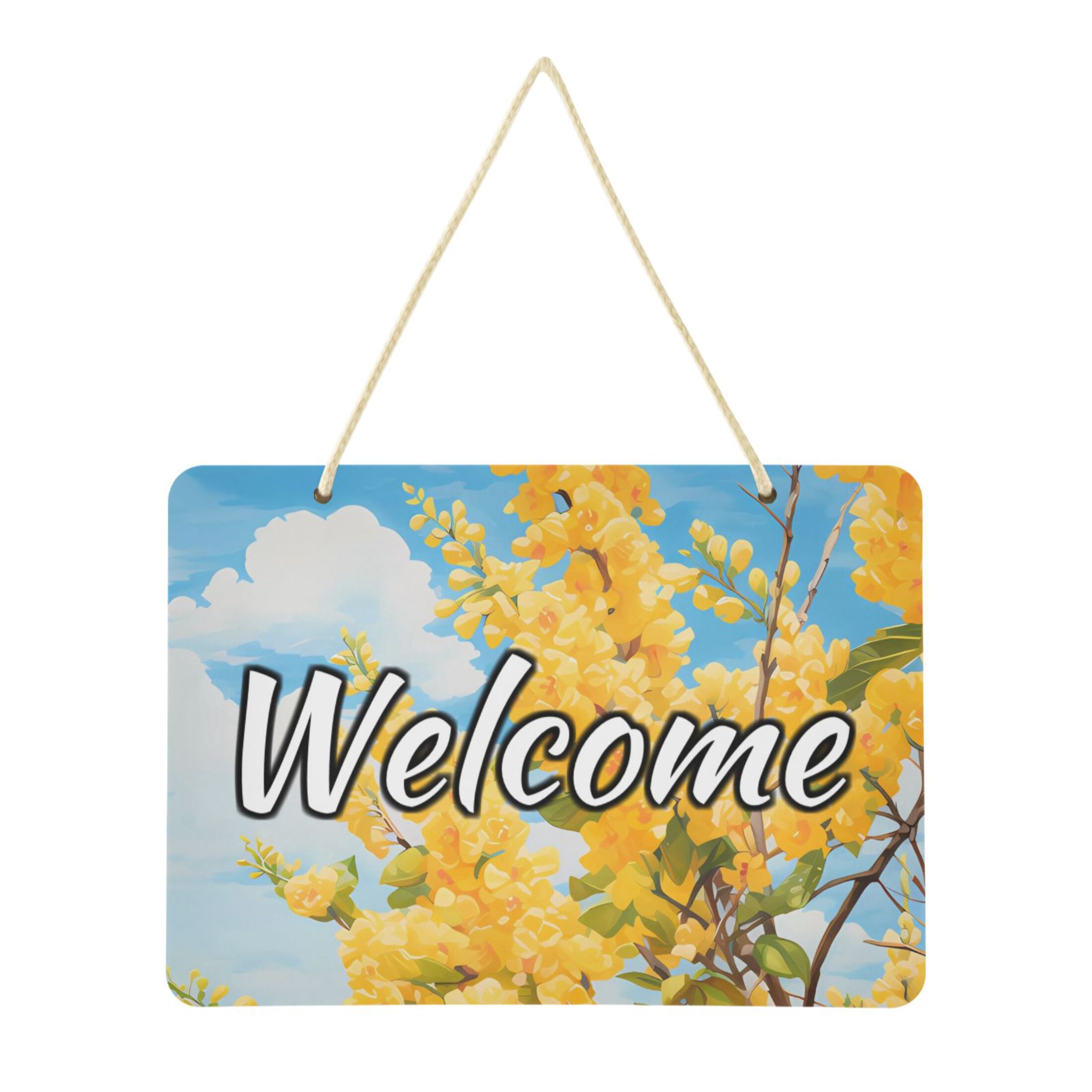 Welcome Door Sign Decoration 13.8" Rectangular Front Entrance Hanging ...