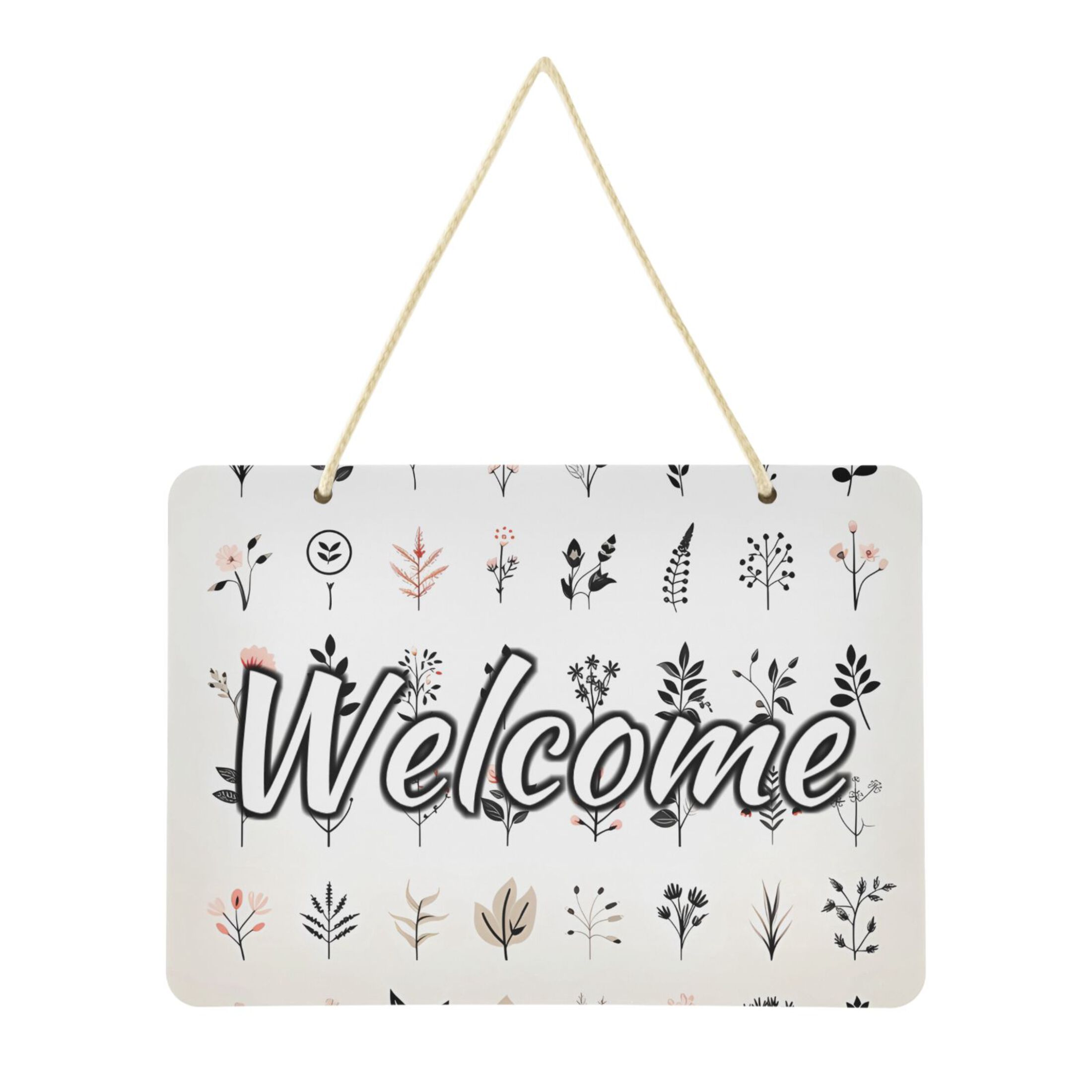 Welcome Door Sign Decoration 13.8" Rectangular Front Entrance Hanging ...
