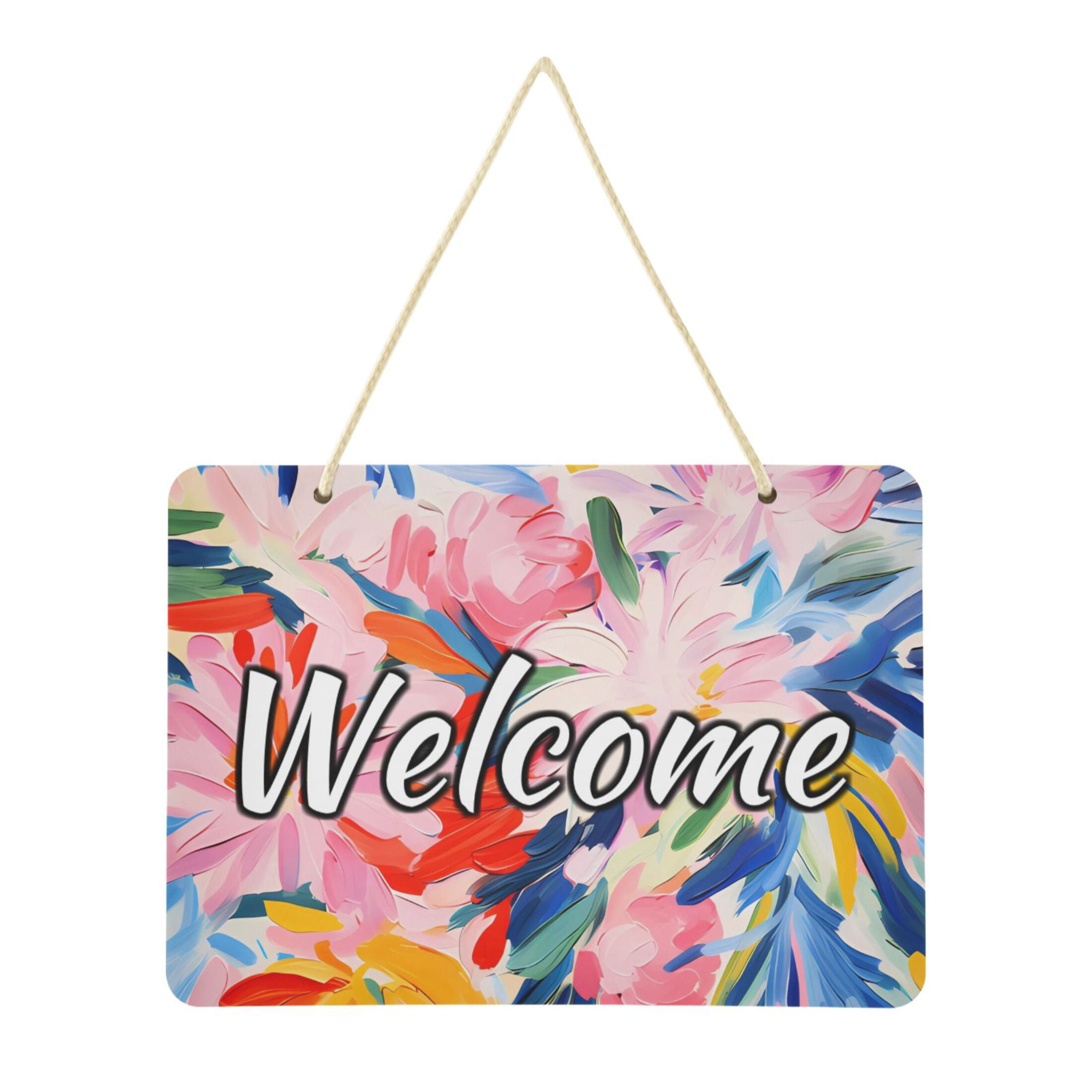 Welcome Door Sign Decoration 13.8" Rectangular Front Entrance Hanging ...