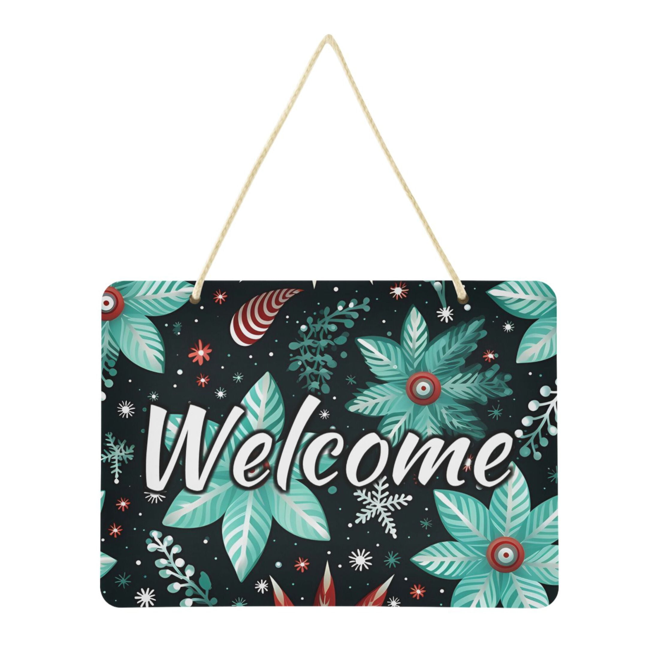 Welcome Door Sign Decoration 13.8" Rectangular Front Entrance Hanging ...