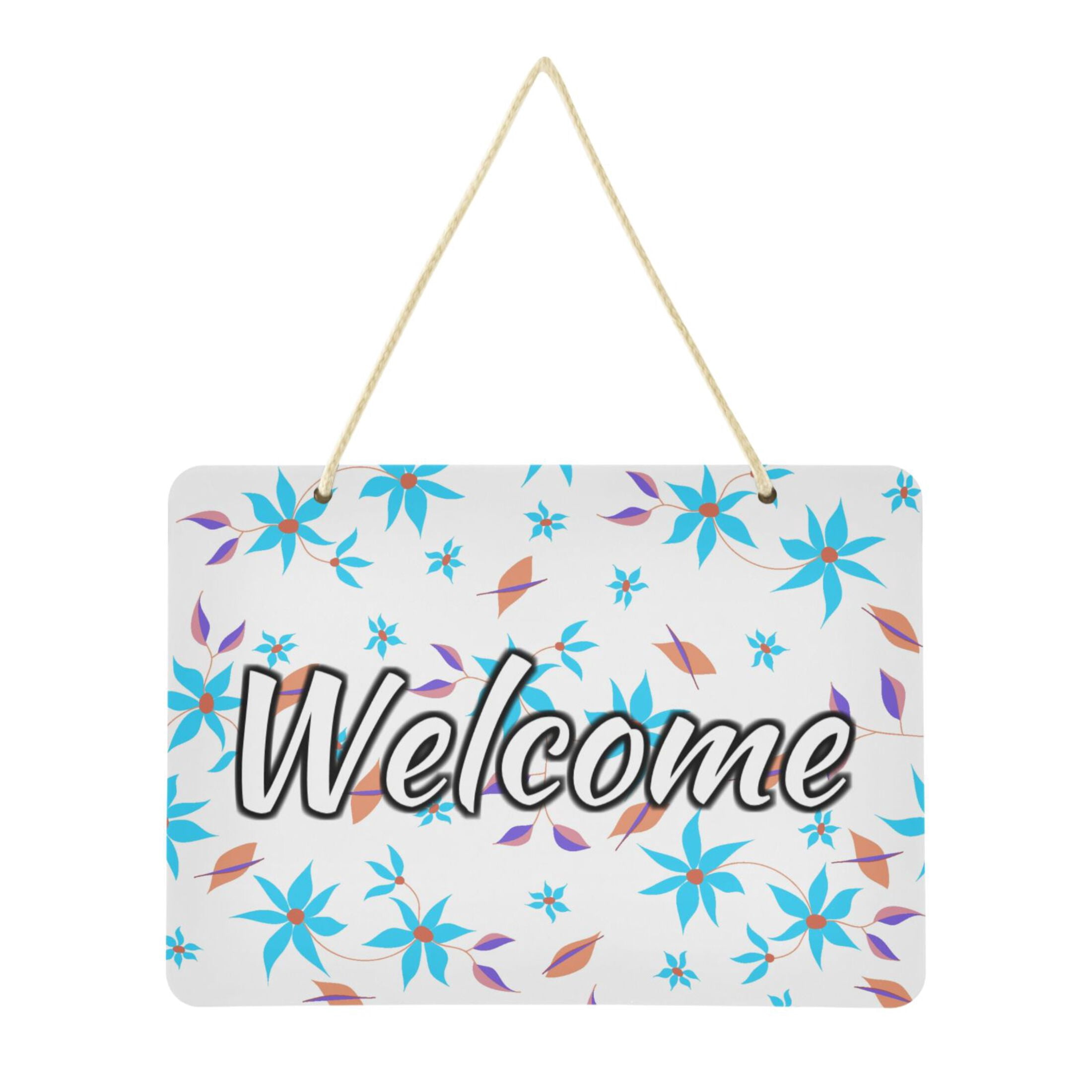 Welcome Door Sign Decoration 13.8" Rectangular Front Entrance Hanging ...