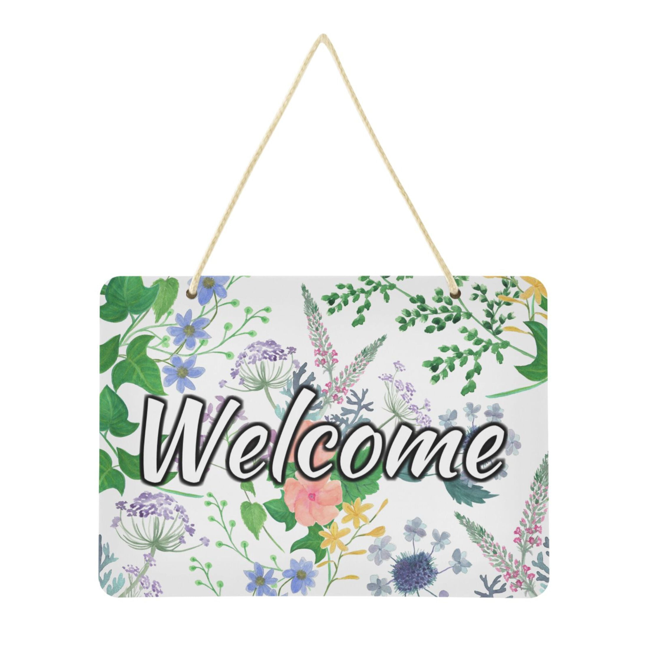 Welcome Door Sign Decoration 13.8" Rectangular Front Entrance Hanging ...