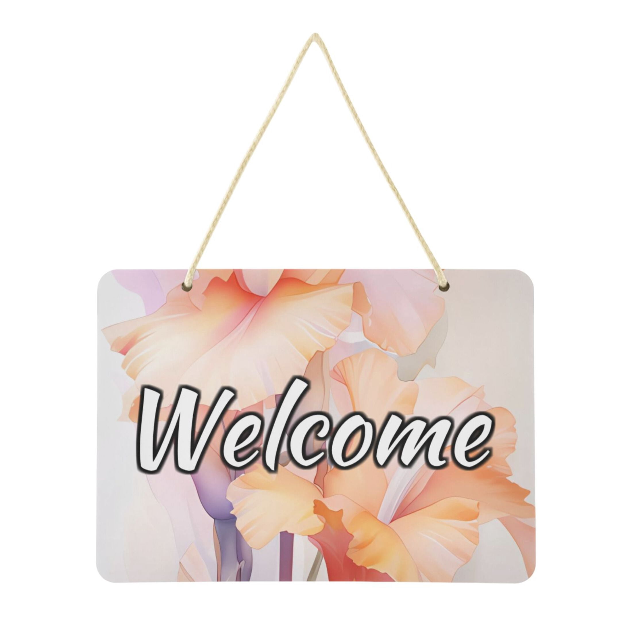 Welcome Door Sign Decoration 13.8" Rectangular Front Entrance Hanging ...