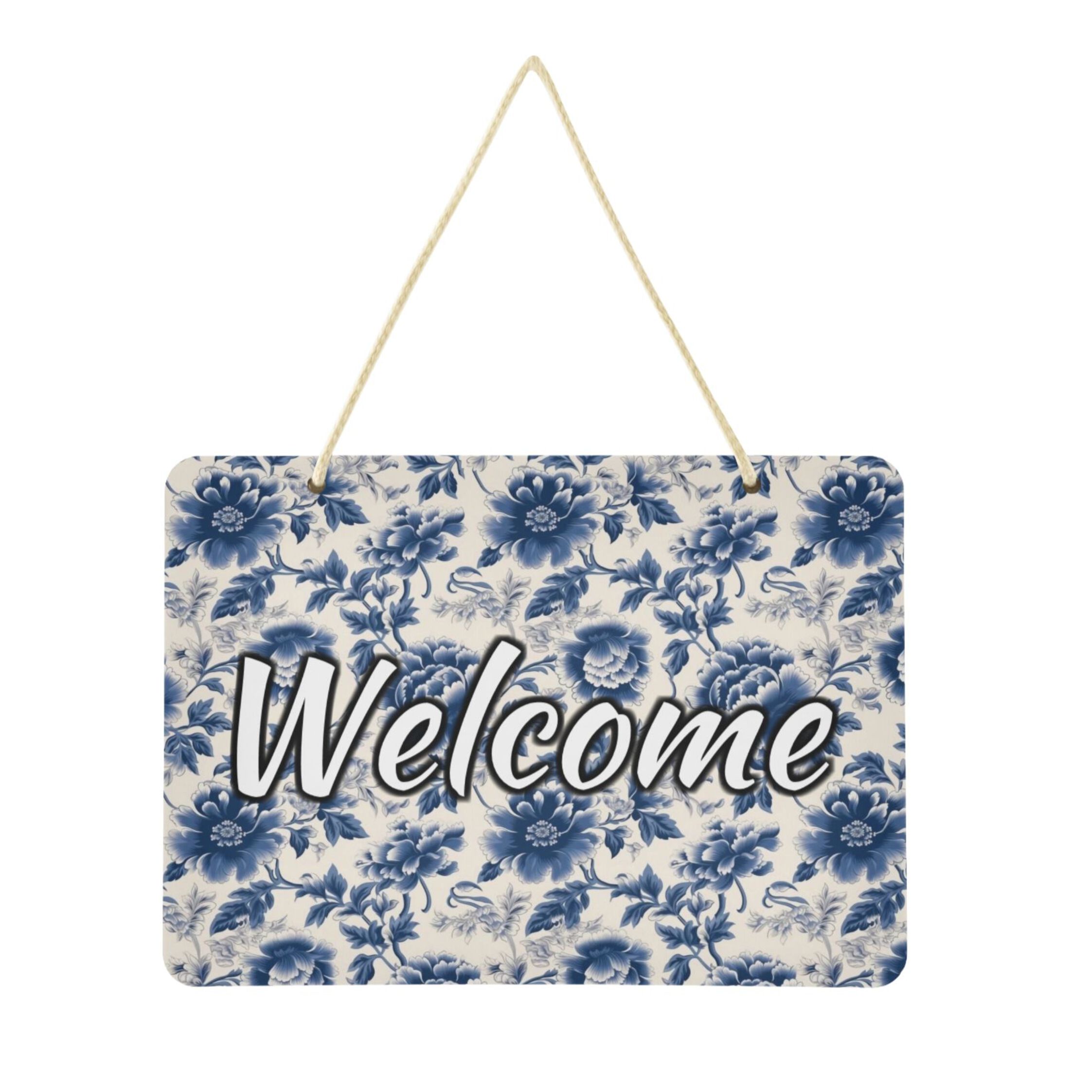 Welcome Door Sign Decoration 13.8" Rectangular Front Entrance Hanging ...