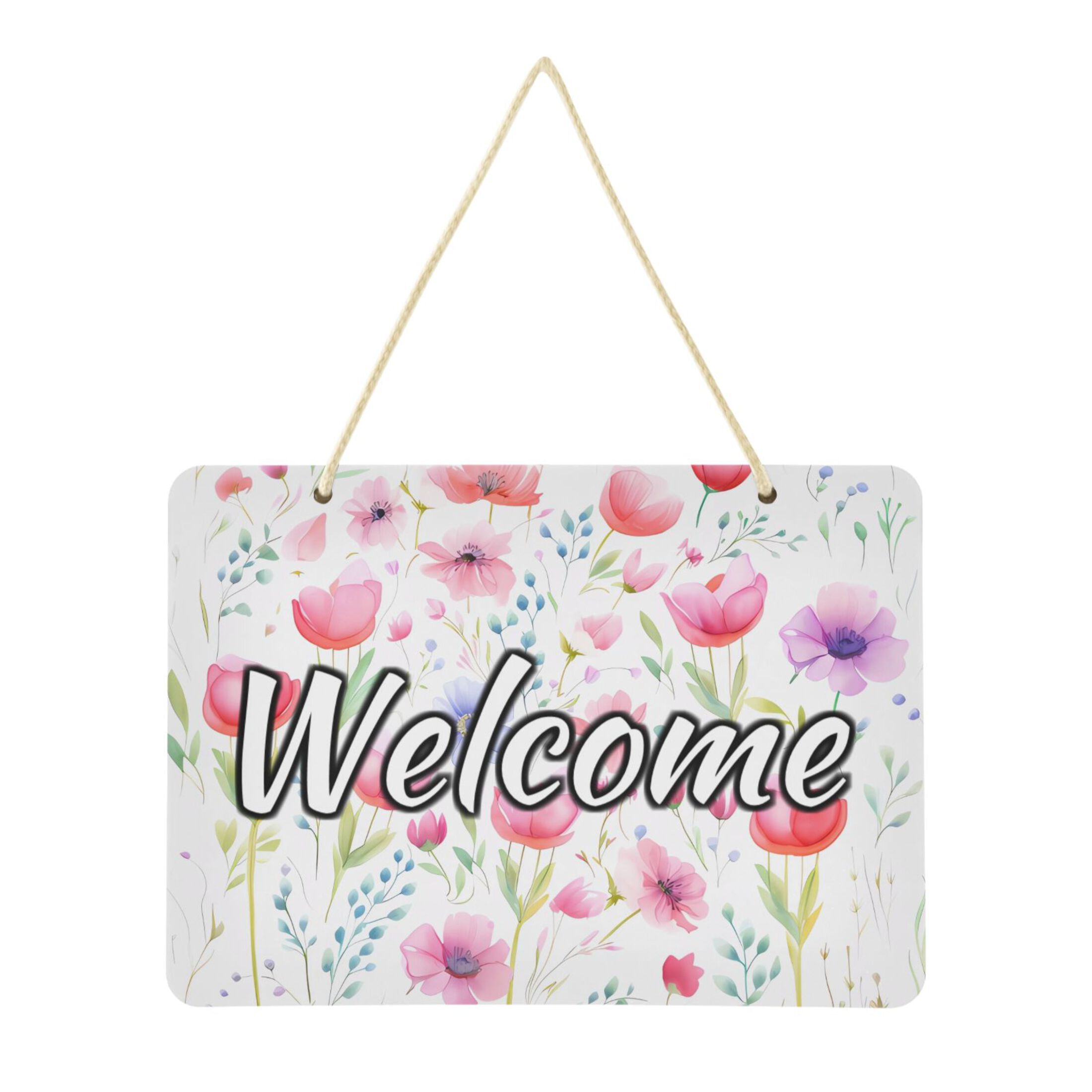 Welcome Door Sign Decoration 13.8" Rectangular Front Entrance Hanging ...