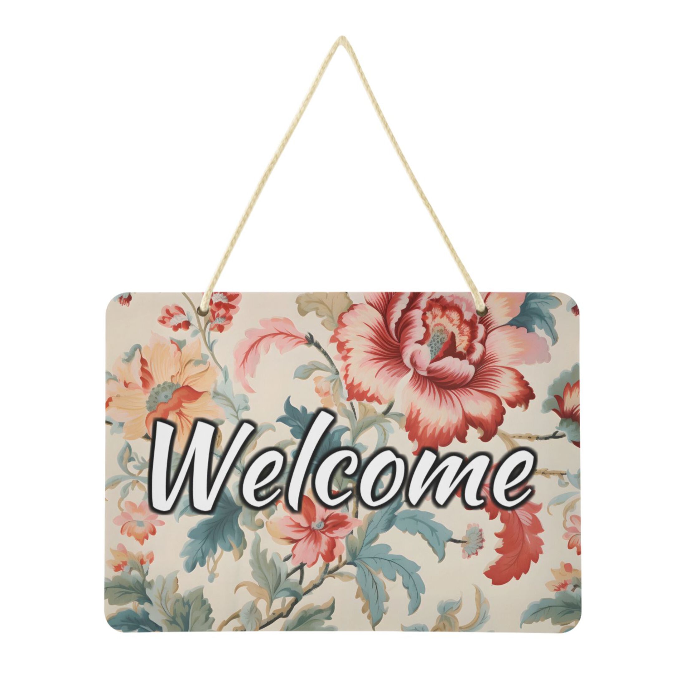 Welcome Door Sign Decoration 13.8" Rectangular Front Entrance Hanging ...