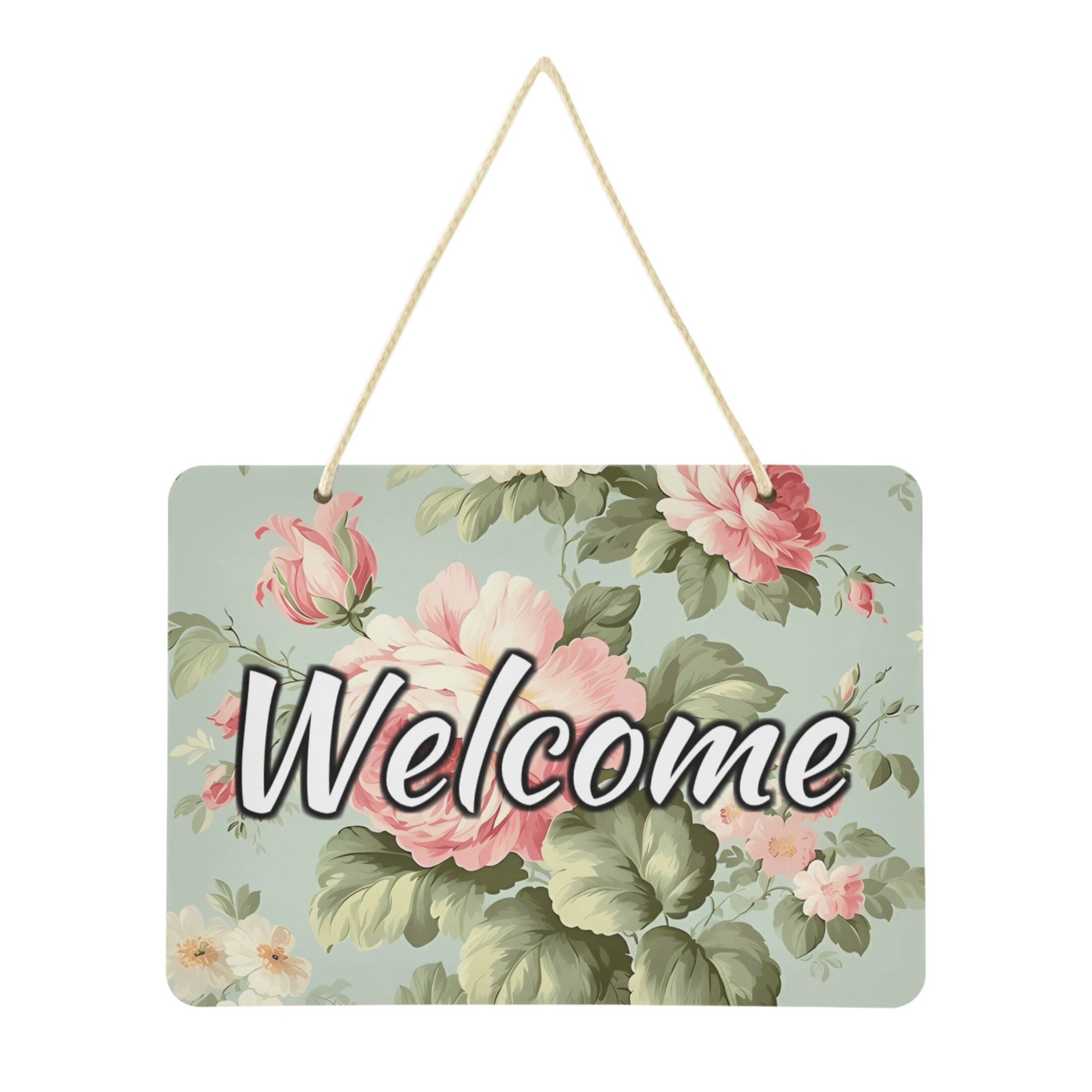 Welcome Door Sign Decoration 13.8" Rectangular Front Entrance Hanging ...