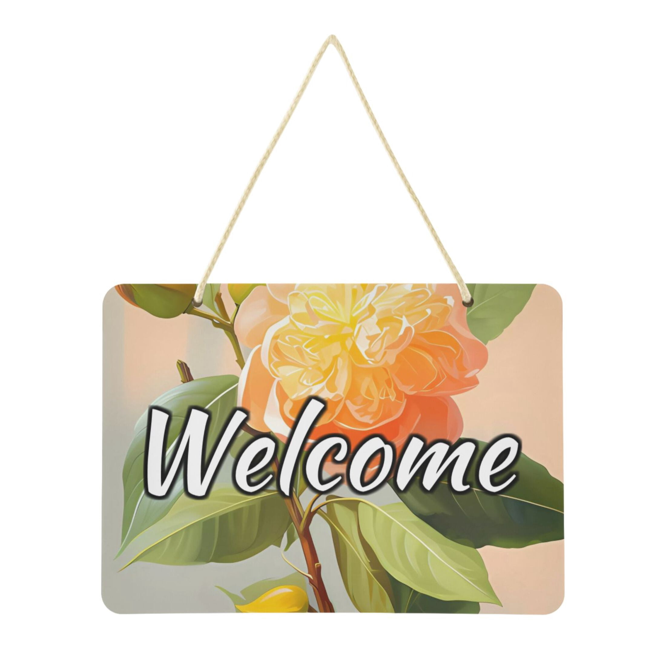 Welcome Door Sign Decoration 13.8" Rectangular Front Entrance Hanging ...