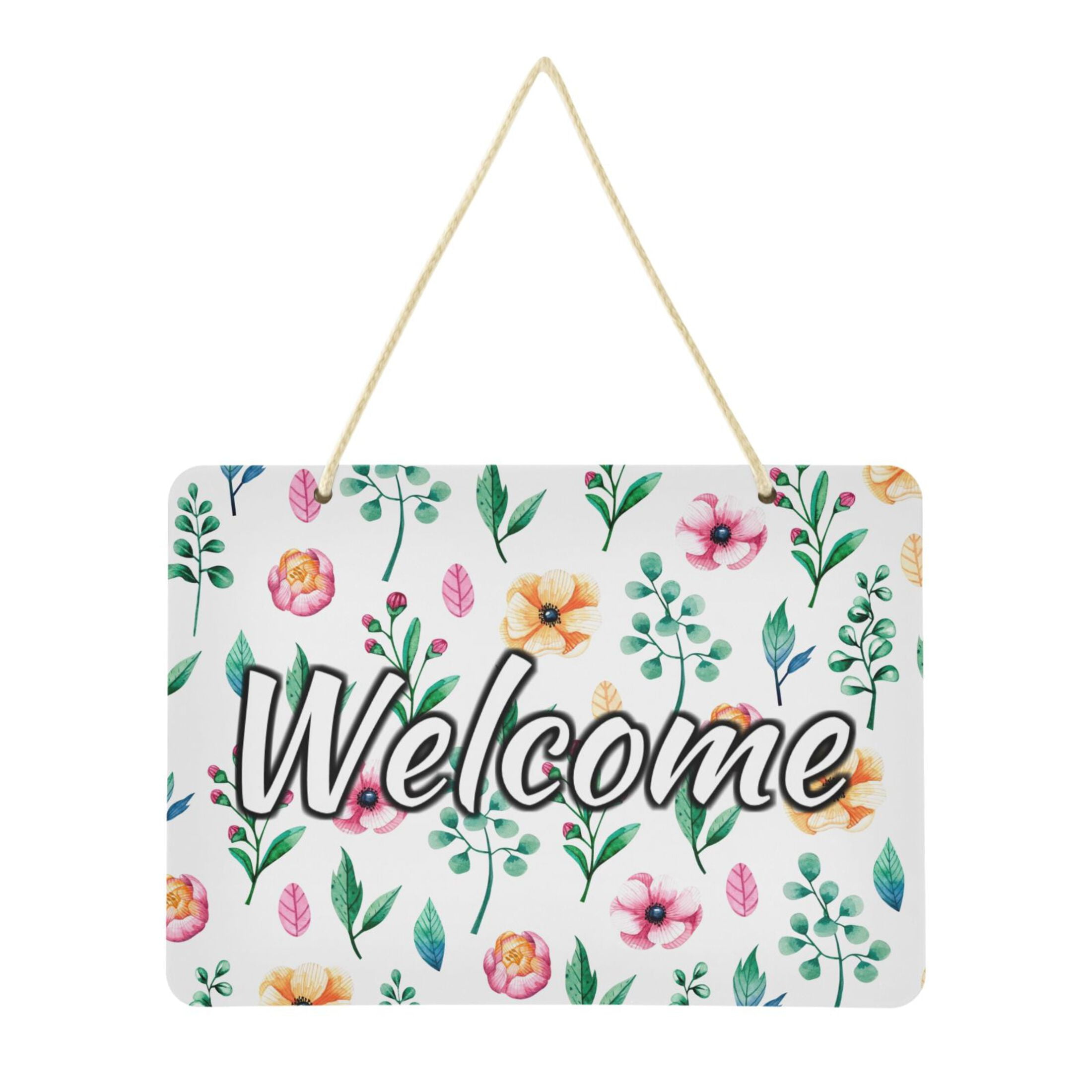 Welcome Door Sign Decoration 13.8" Rectangular Front Entrance Hanging ...