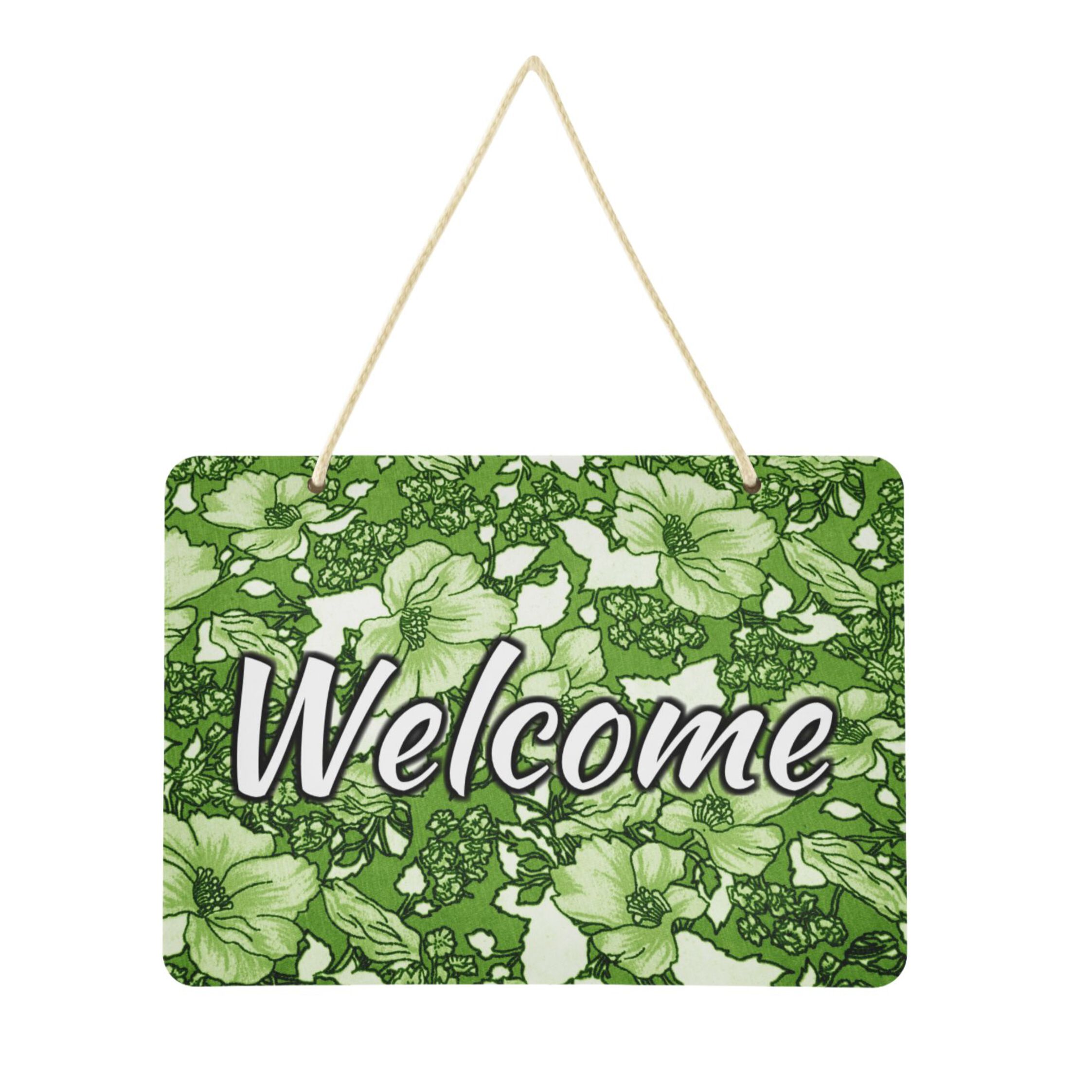 Welcome Door Sign Decoration 13.8" Rectangular Front Entrance Hanging ...
