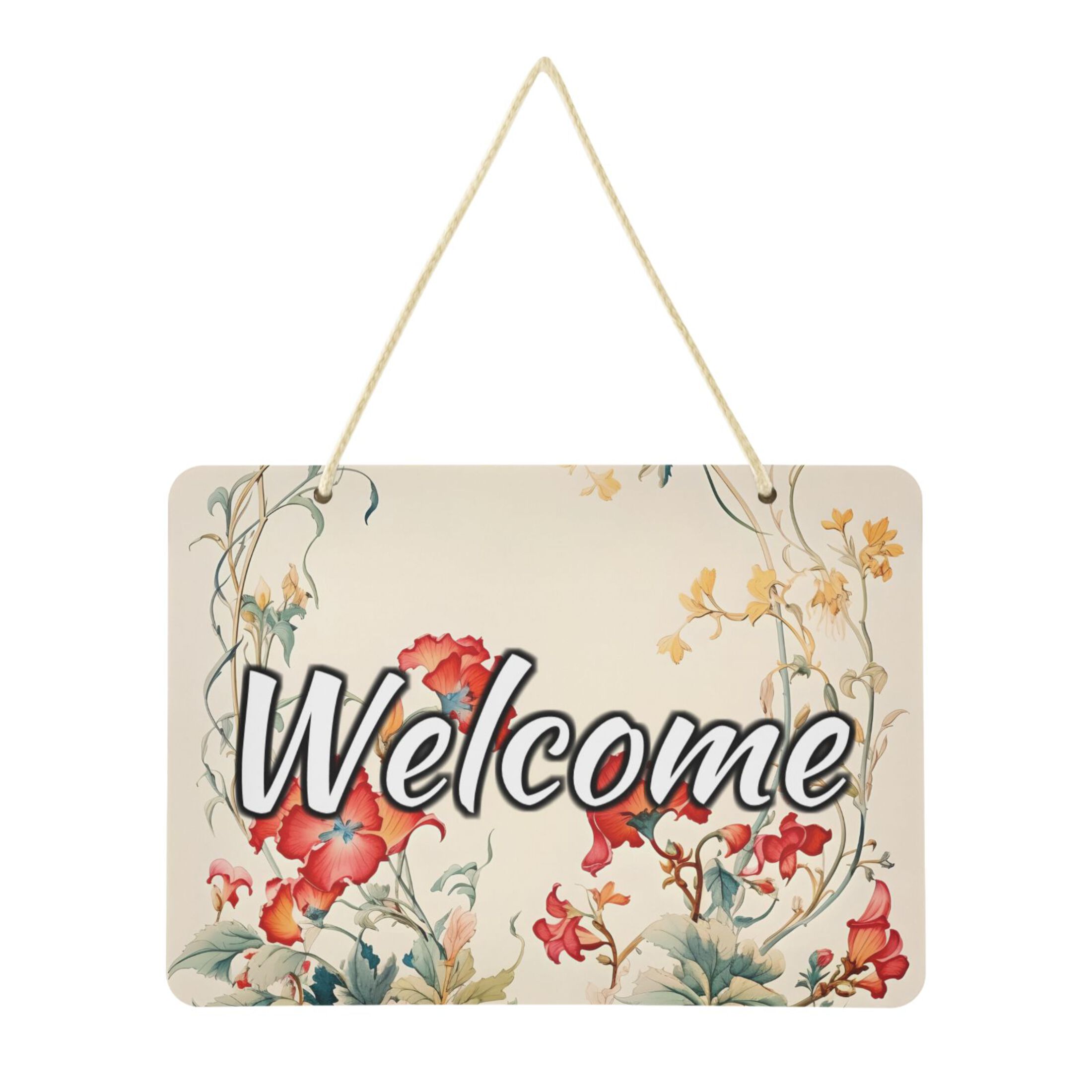 Welcome Door Sign Decoration 13.8" Rectangular Front Entrance Hanging ...