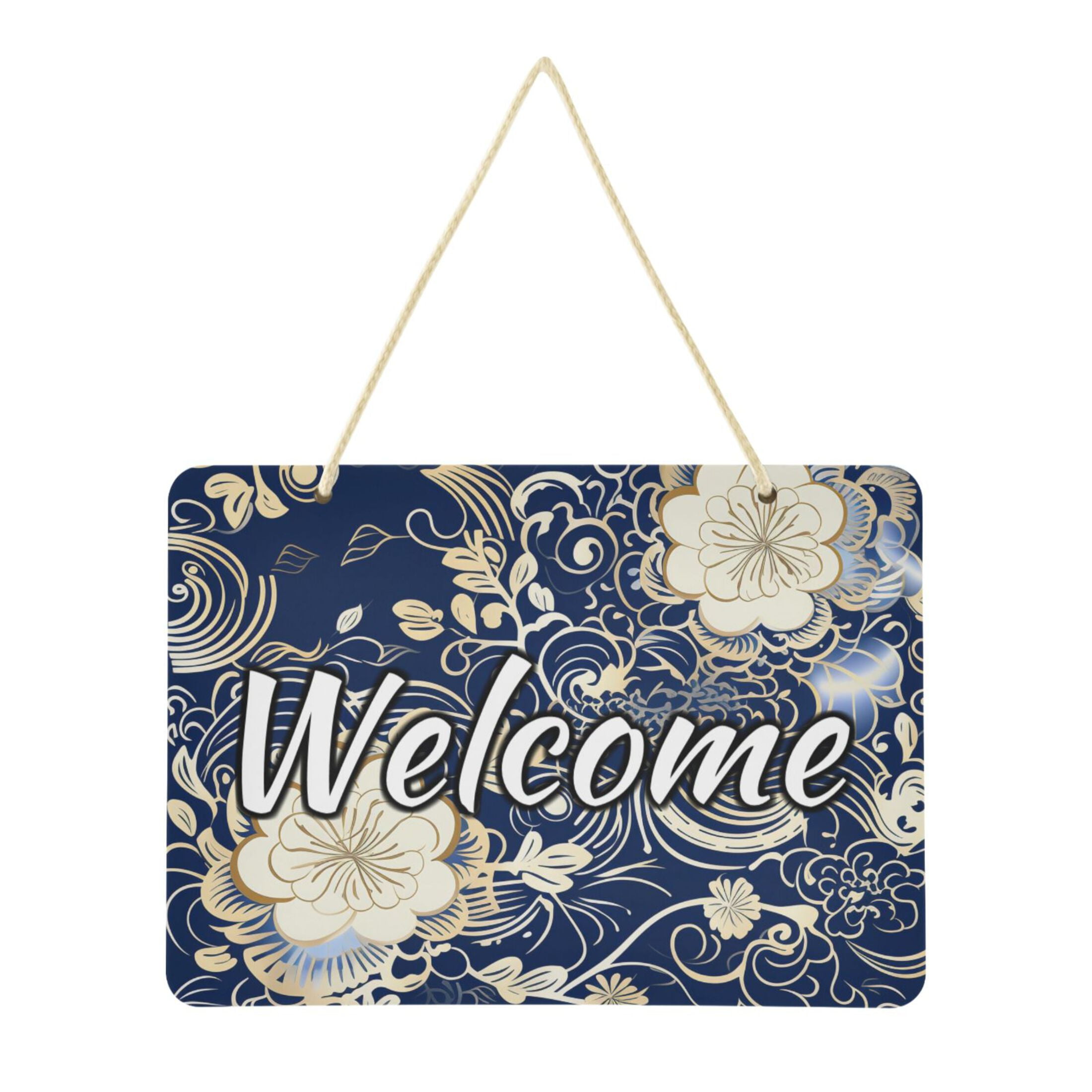 Welcome Door Sign Decoration 13.8" Rectangular Front Entrance Hanging ...