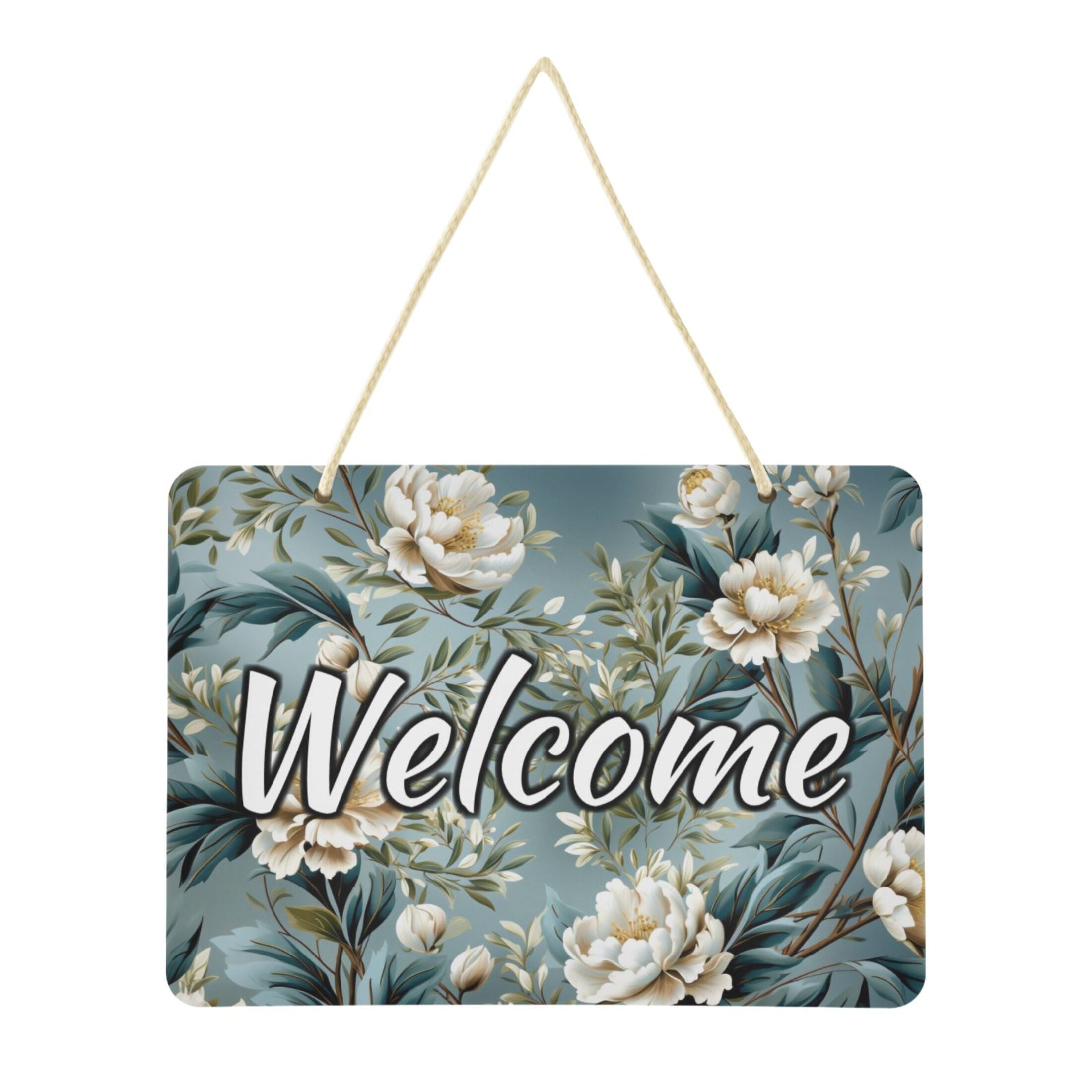Welcome Door Sign Decoration 13.8" Rectangular Front Entrance Hanging ...
