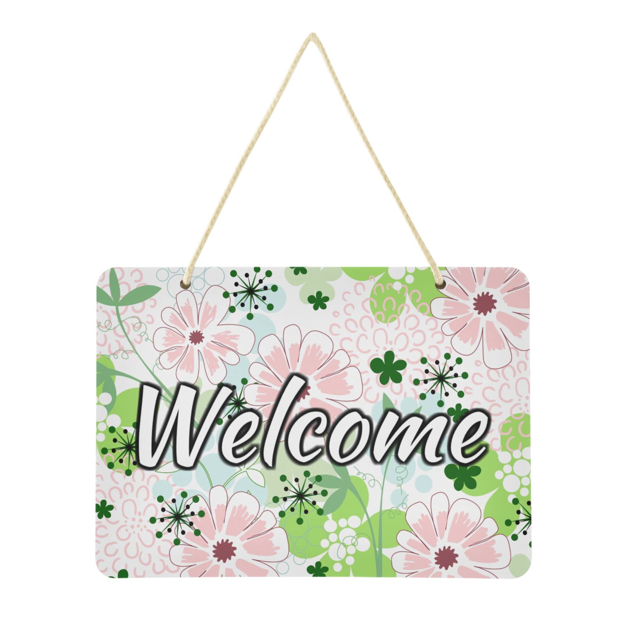 Welcome Door Sign Decoration 13.8" Rectangular Front Entrance Hanging ...