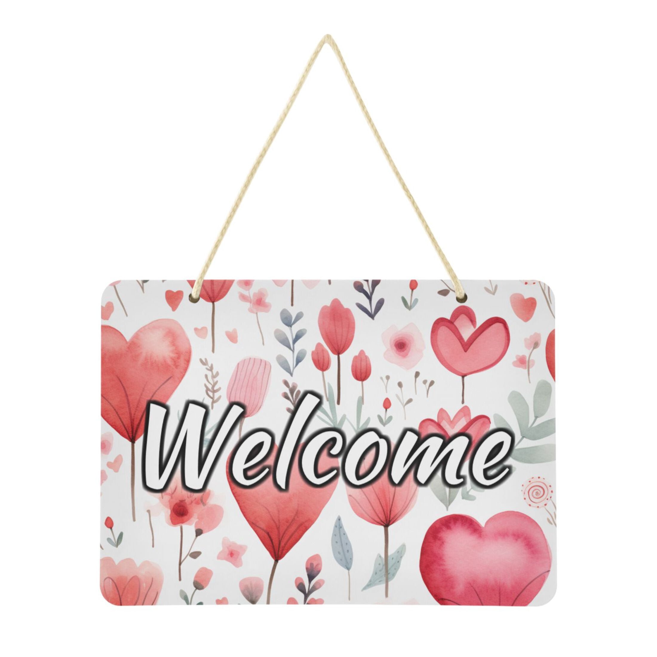 Welcome Door Sign Decoration 13.8" Rectangular Front Entrance Hanging ...