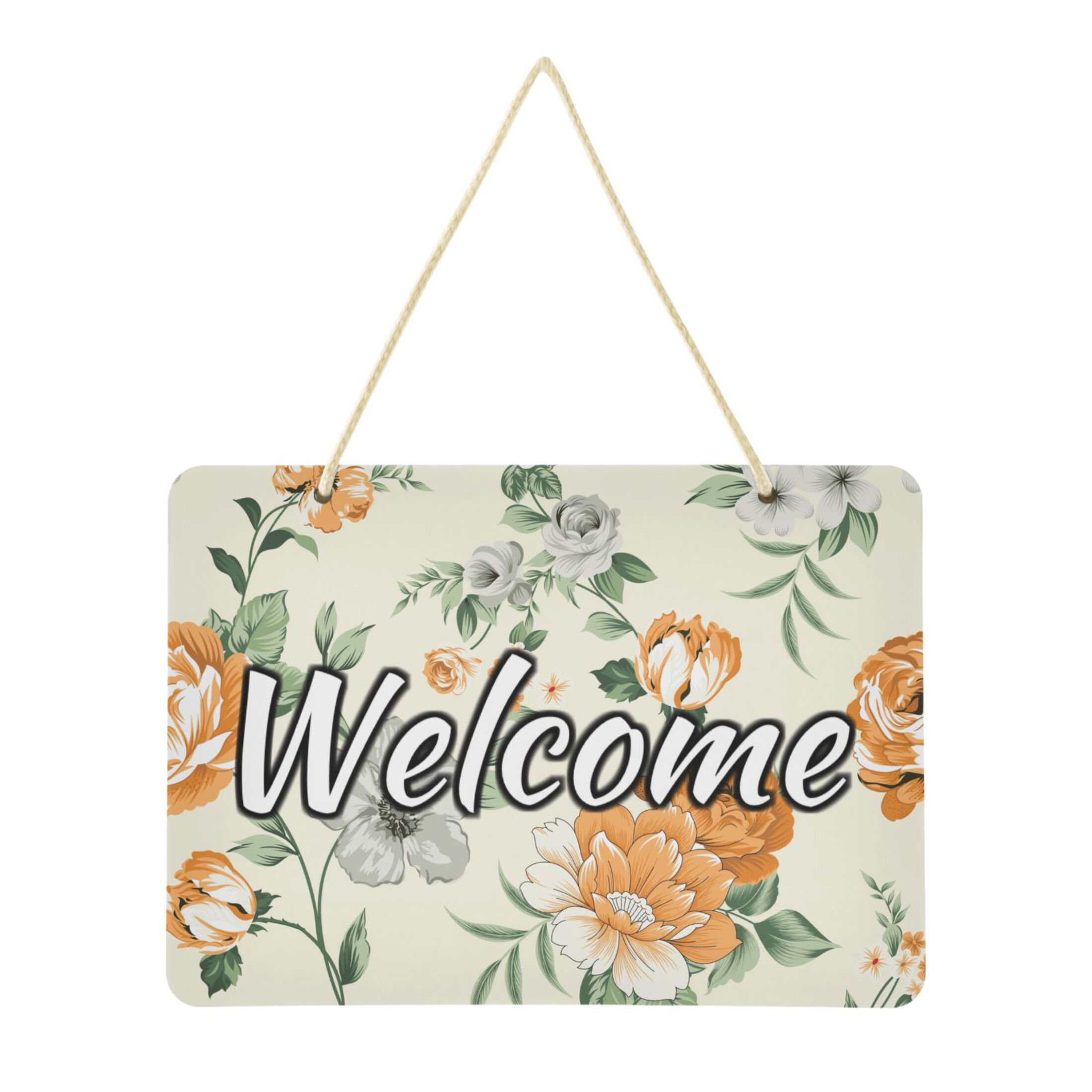 Welcome Door Sign Decoration 13.8" Rectangular Front Entrance Hanging ...