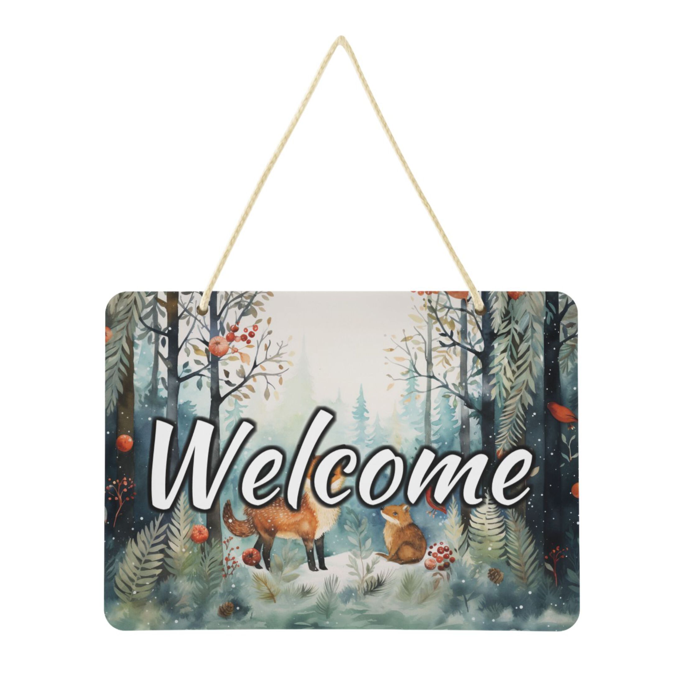 Welcome Door Sign Decoration 13.8" Rectangular Front Entrance Hanging ...