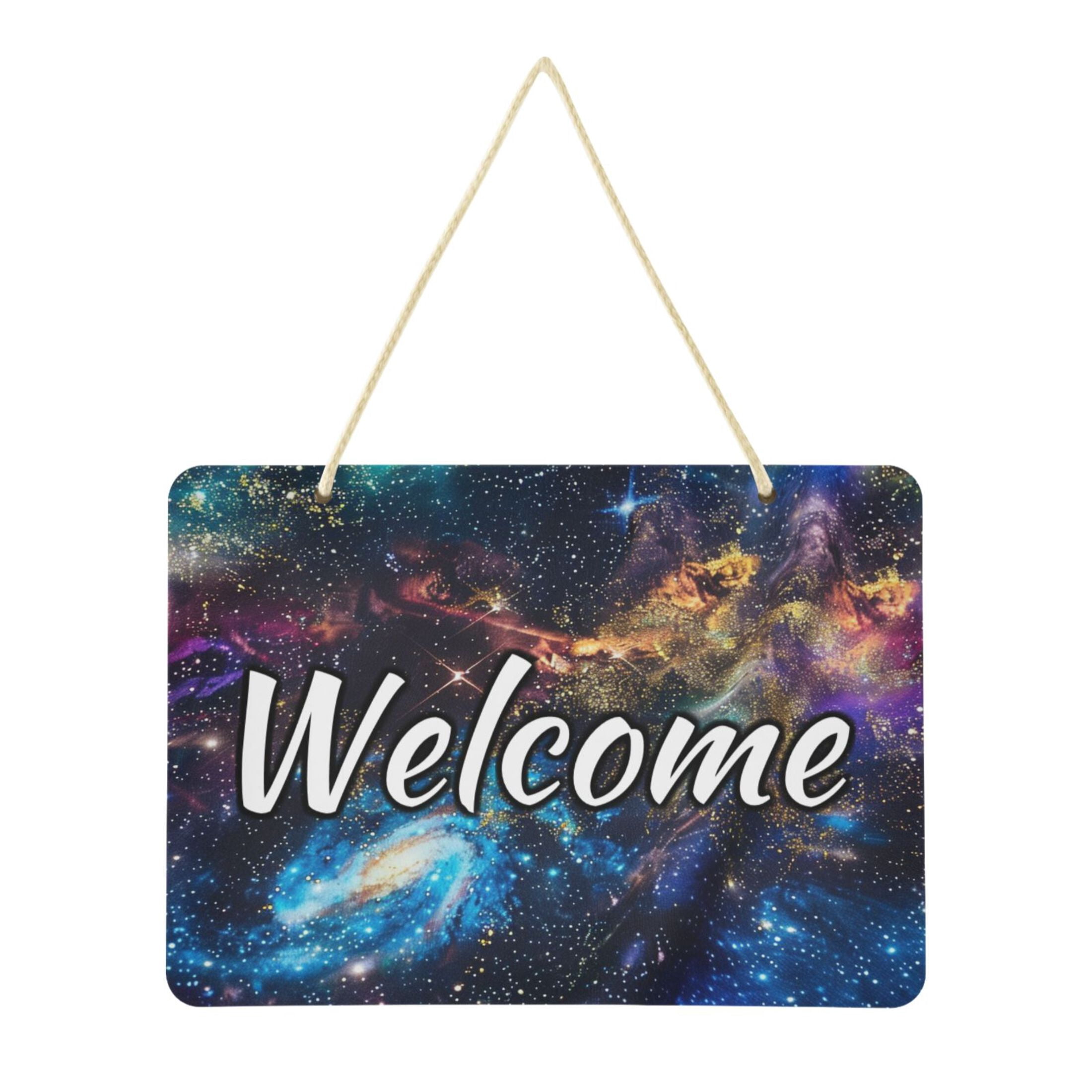 Welcome Door Sign Decoration 13.8" Rectangular Front Entrance Hanging ...