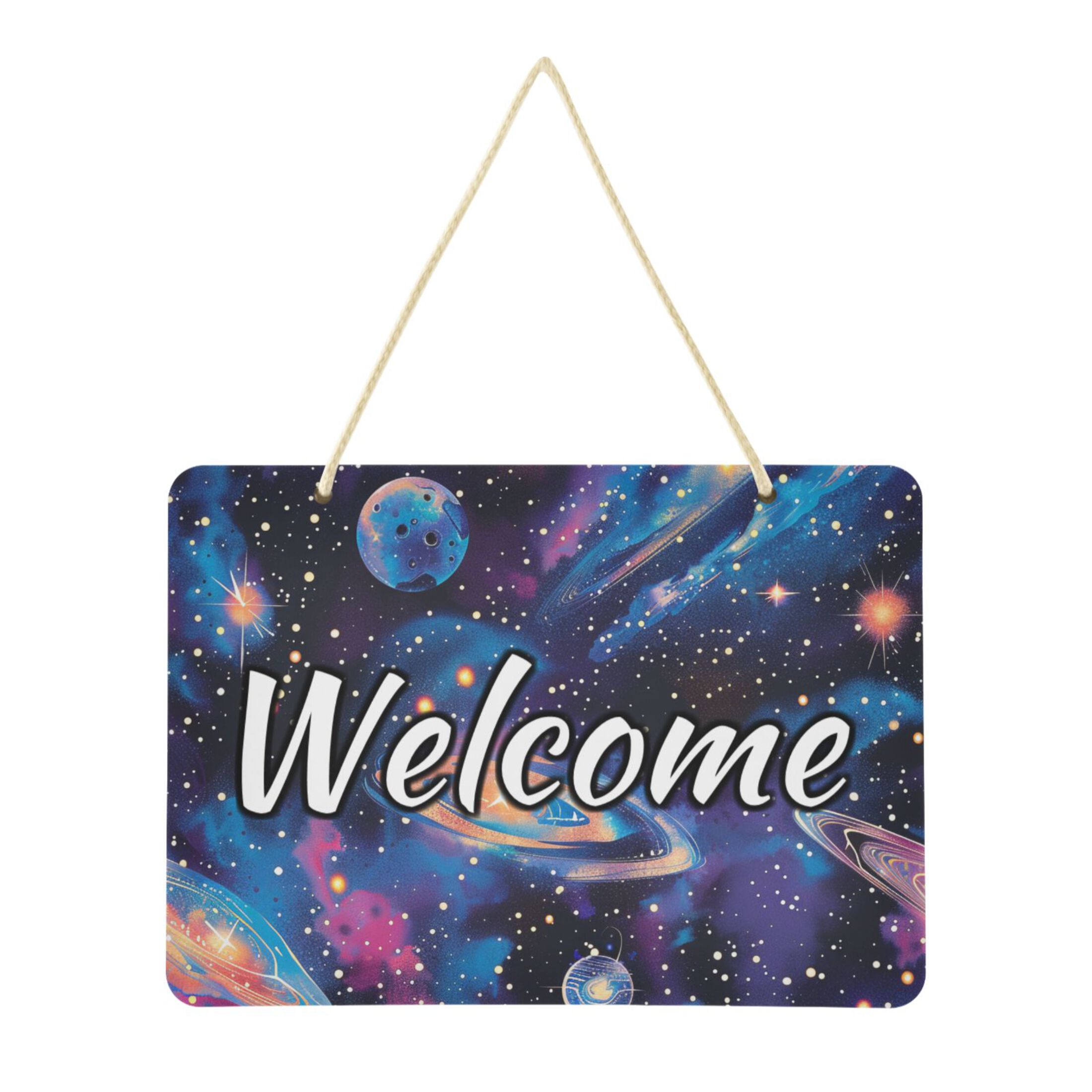 Welcome Door Sign Decoration 13.8" Rectangular Front Entrance Hanging ...