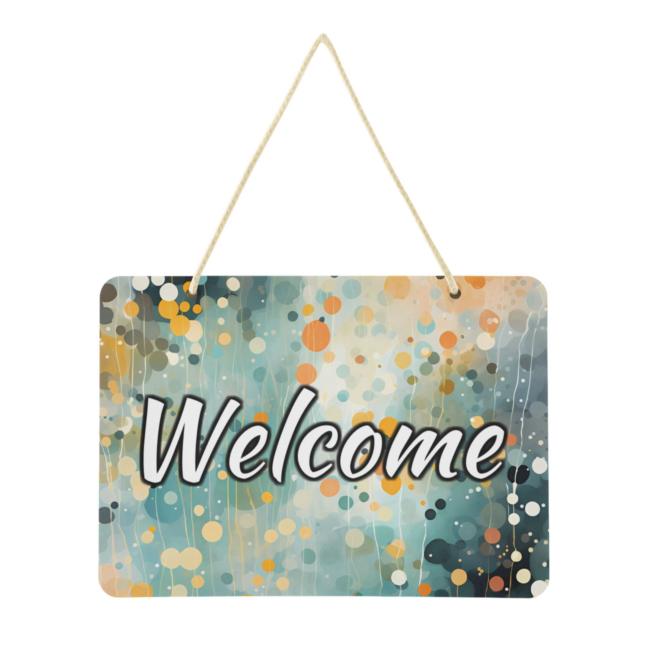 Welcome Door Sign Decoration 13.8" Rectangular Front Entrance Hanging ...