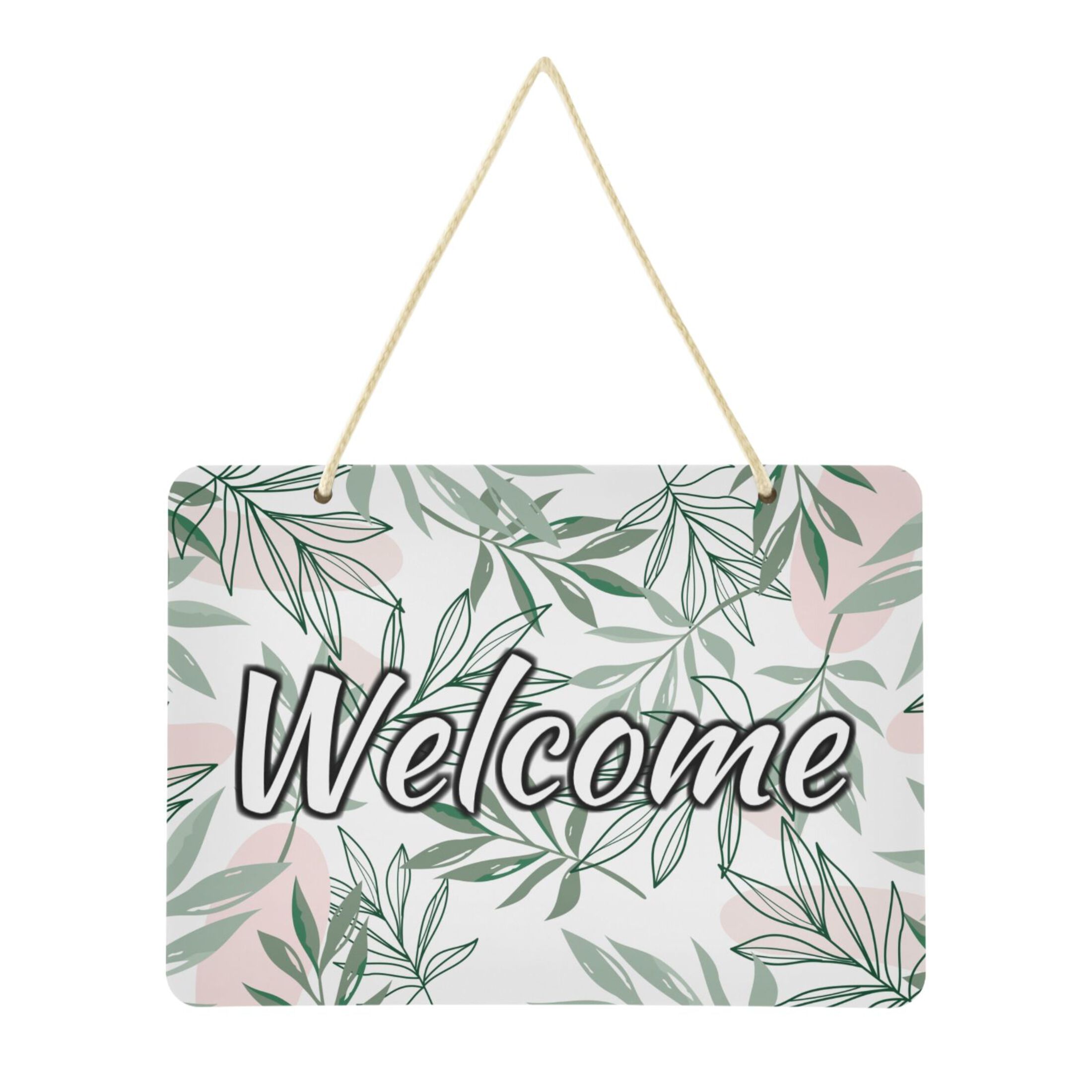 Welcome Door Sign Decoration 13.8" Rectangular Front Entrance Hanging ...
