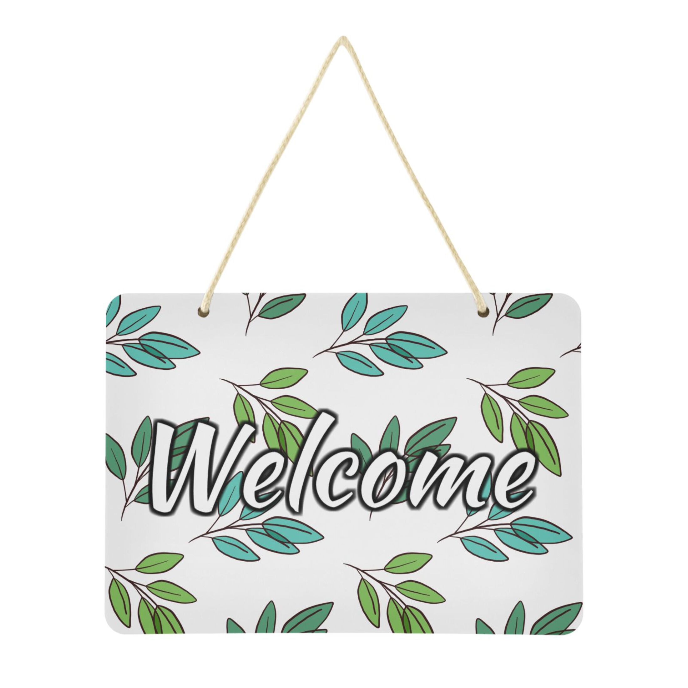 Welcome Door Sign Decoration 13.8" Rectangular Front Entrance Hanging ...