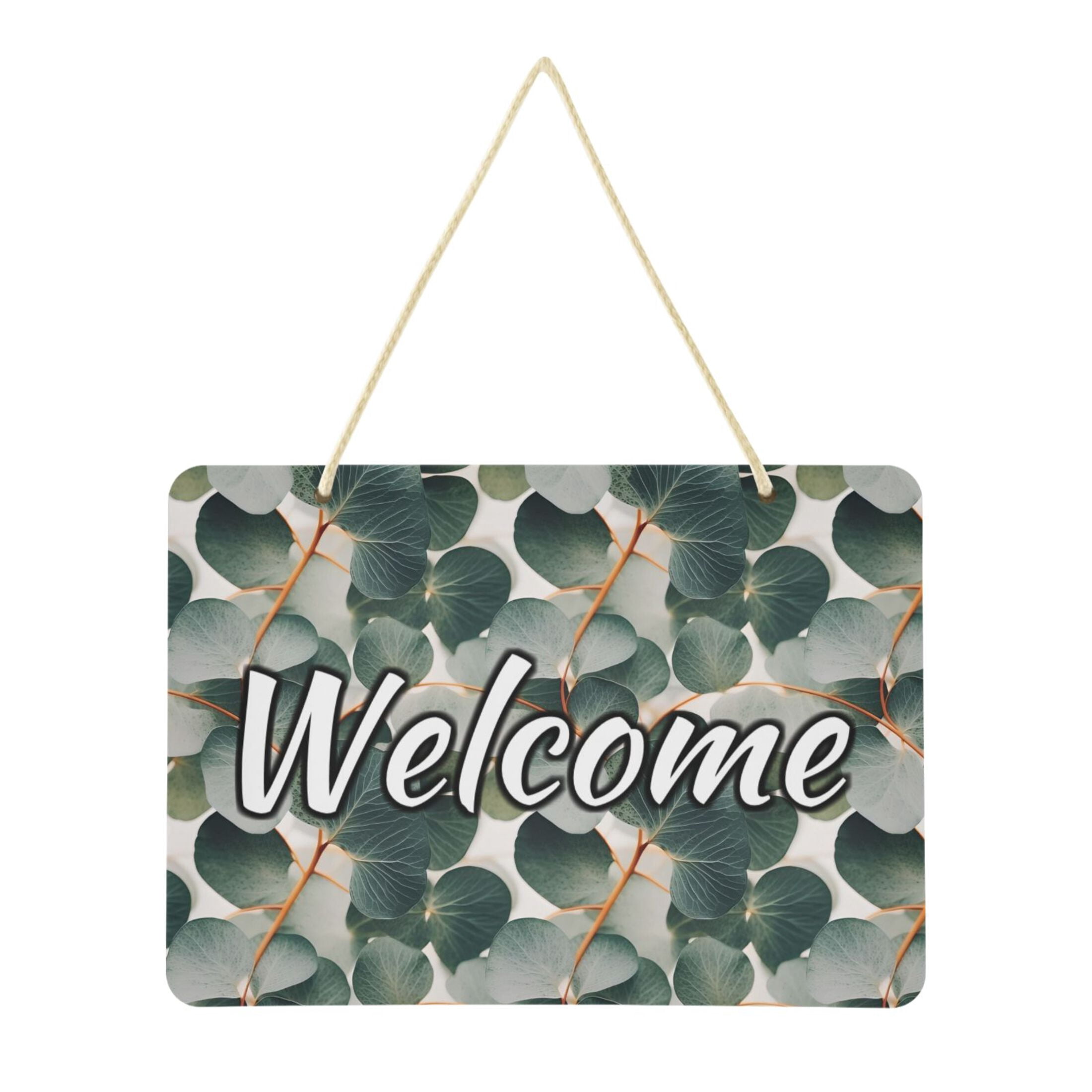 Welcome Door Sign Decoration 13.8" Rectangular Front Entrance Hanging ...