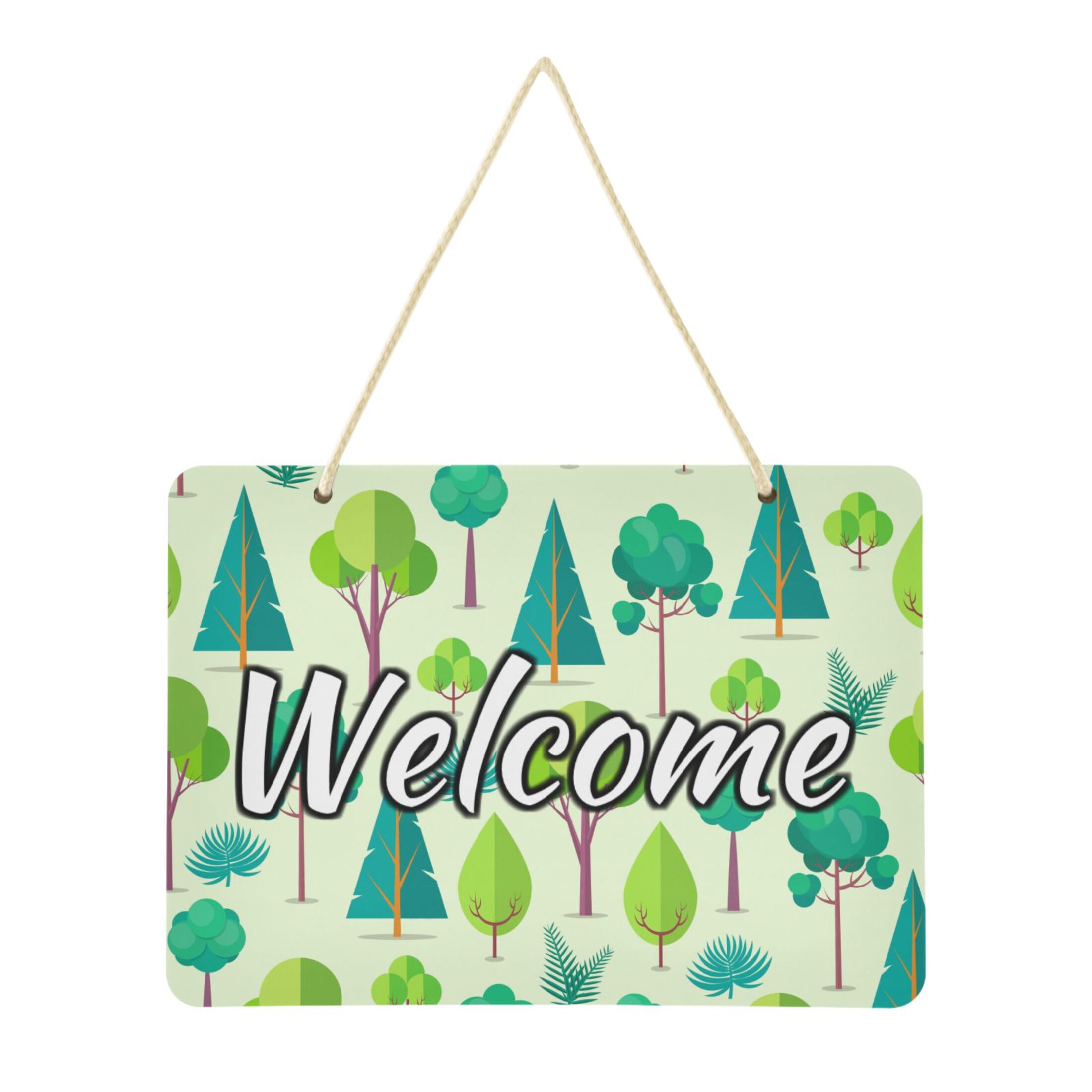 Welcome Door Sign Decoration 13.8" Rectangular Front Entrance Hanging ...