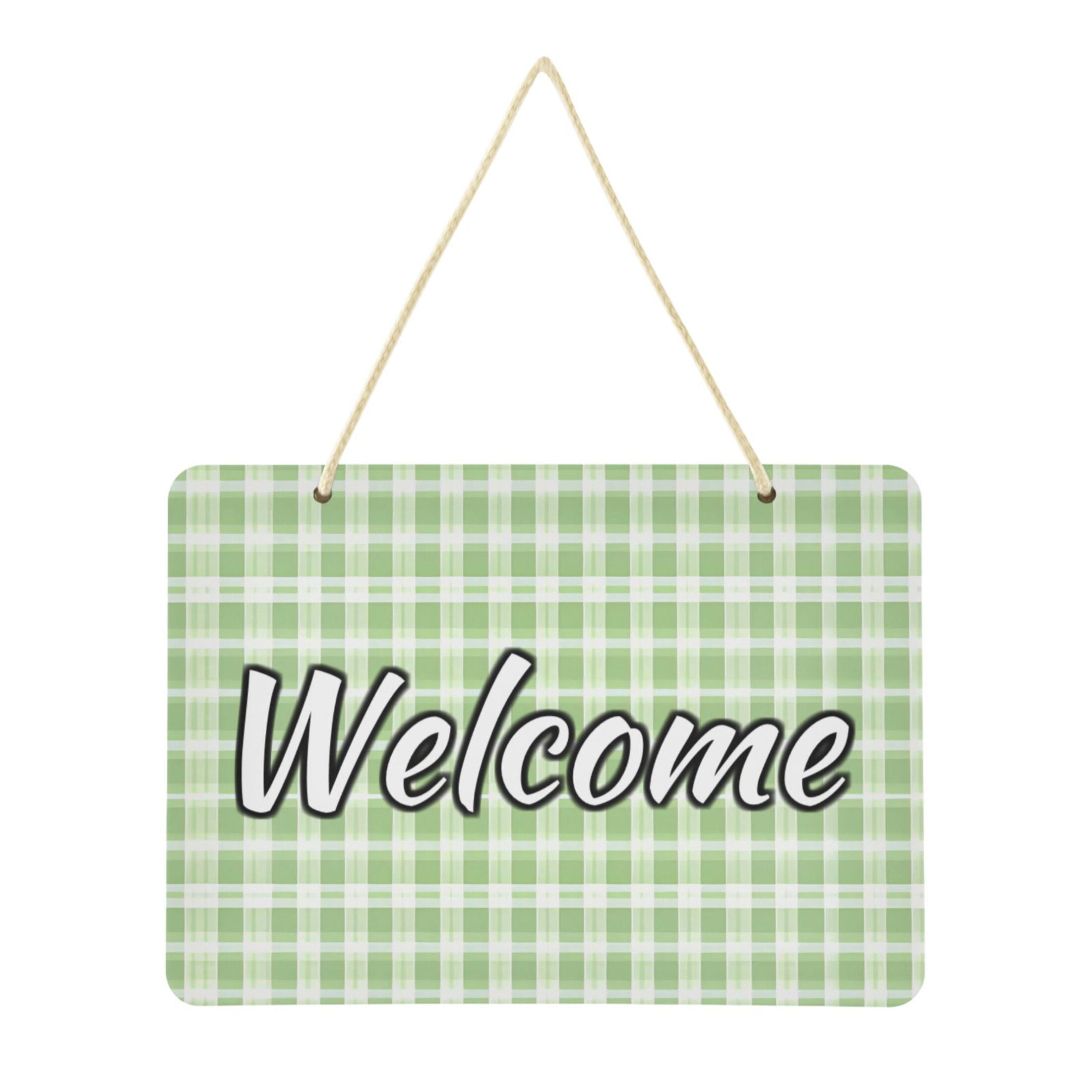 Welcome Door Sign Decoration 13.8" Rectangular Front Entrance Hanging ...