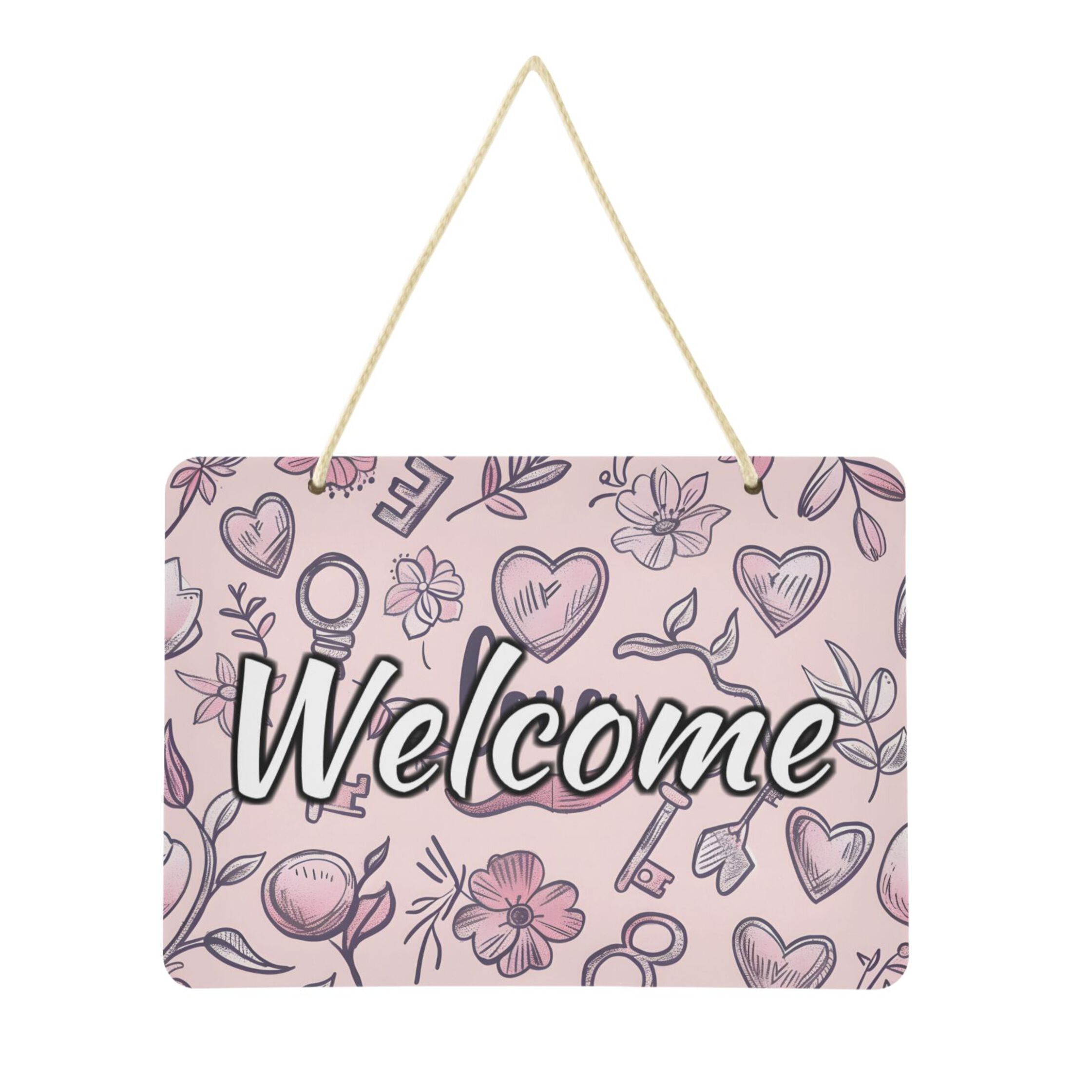 Welcome Door Sign Decoration 13.8" Rectangular Front Entrance Hanging ...
