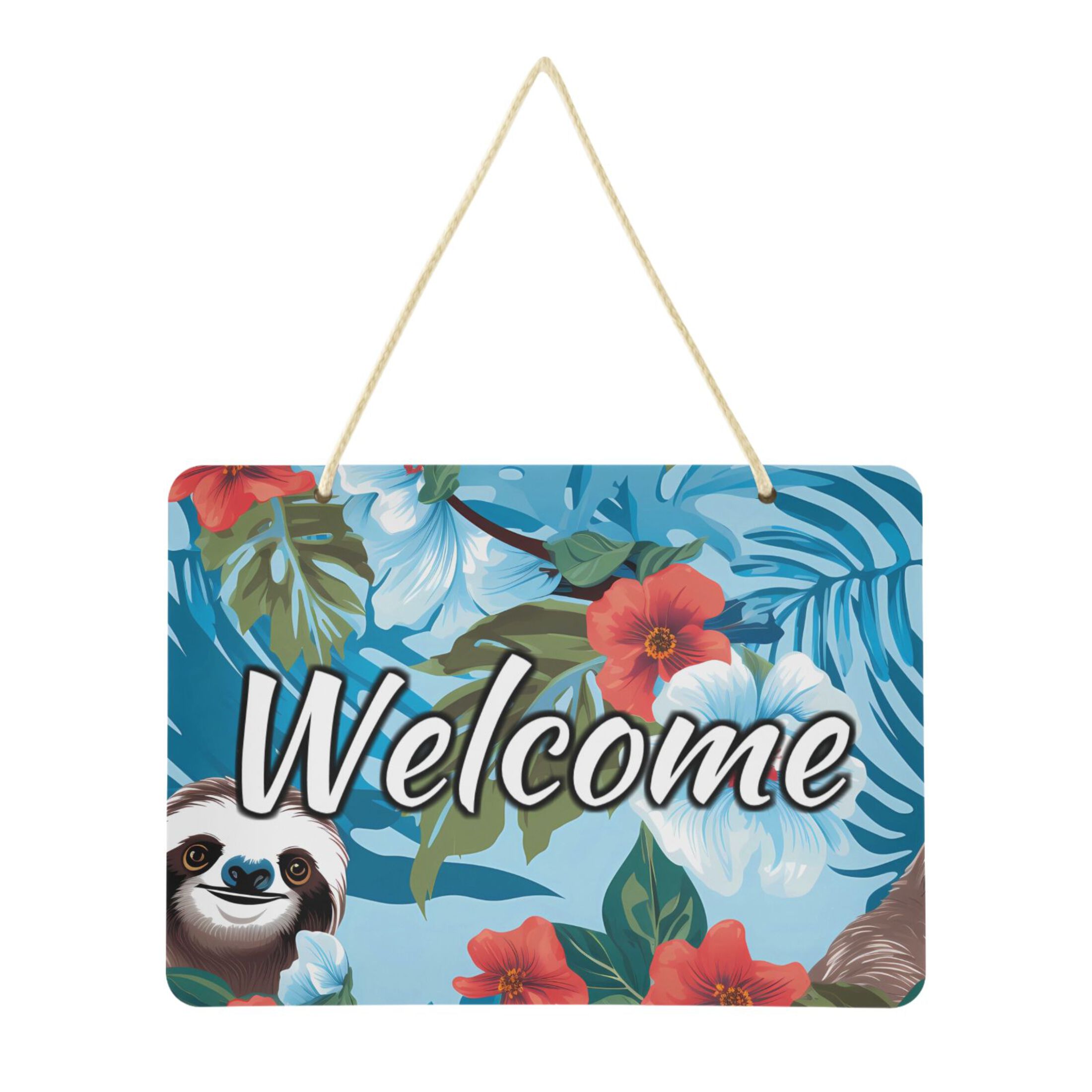 Welcome Door Sign Decoration 13.8" Rectangular Front Entrance Hanging ...
