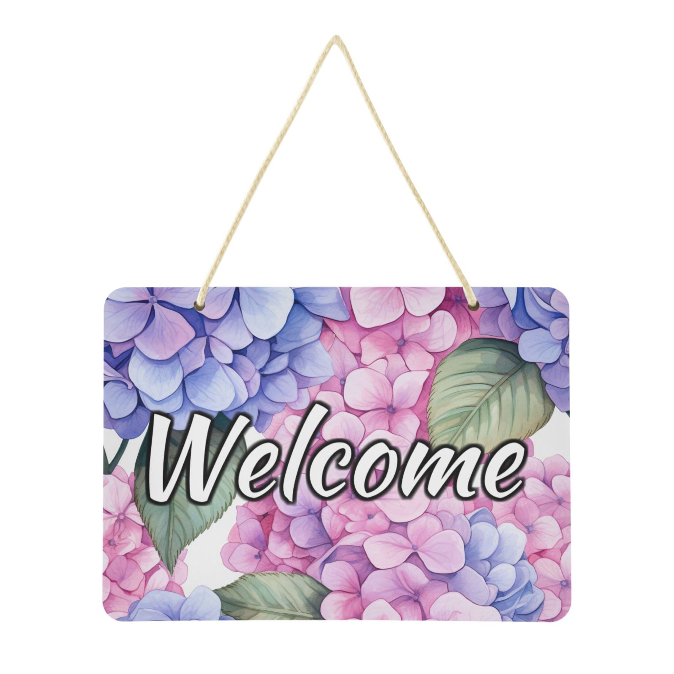 Welcome Door Sign Decoration 13.8" Rectangular Front Entrance Hanging ...