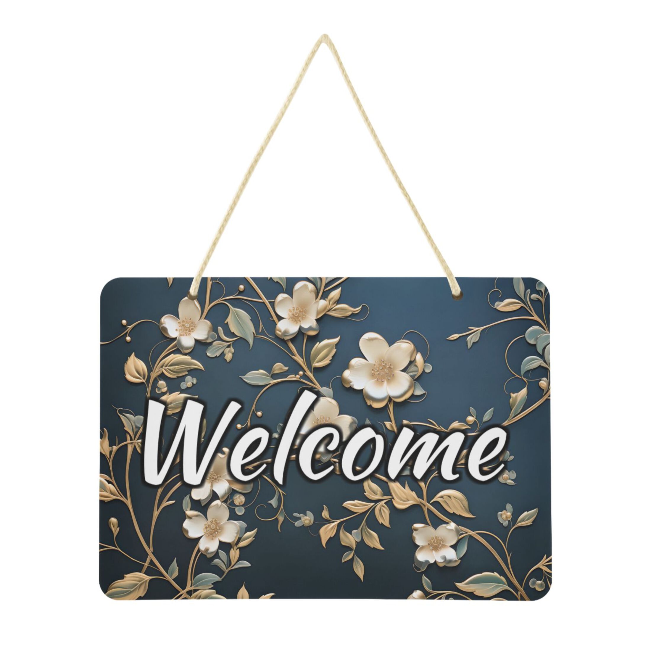 Welcome Door Sign Decoration 13.8" Rectangular Front Entrance Hanging ...