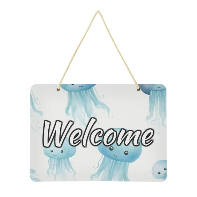 Welcome Door Sign Decoration 13.8" Rectangular Front Entrance Hanging ...