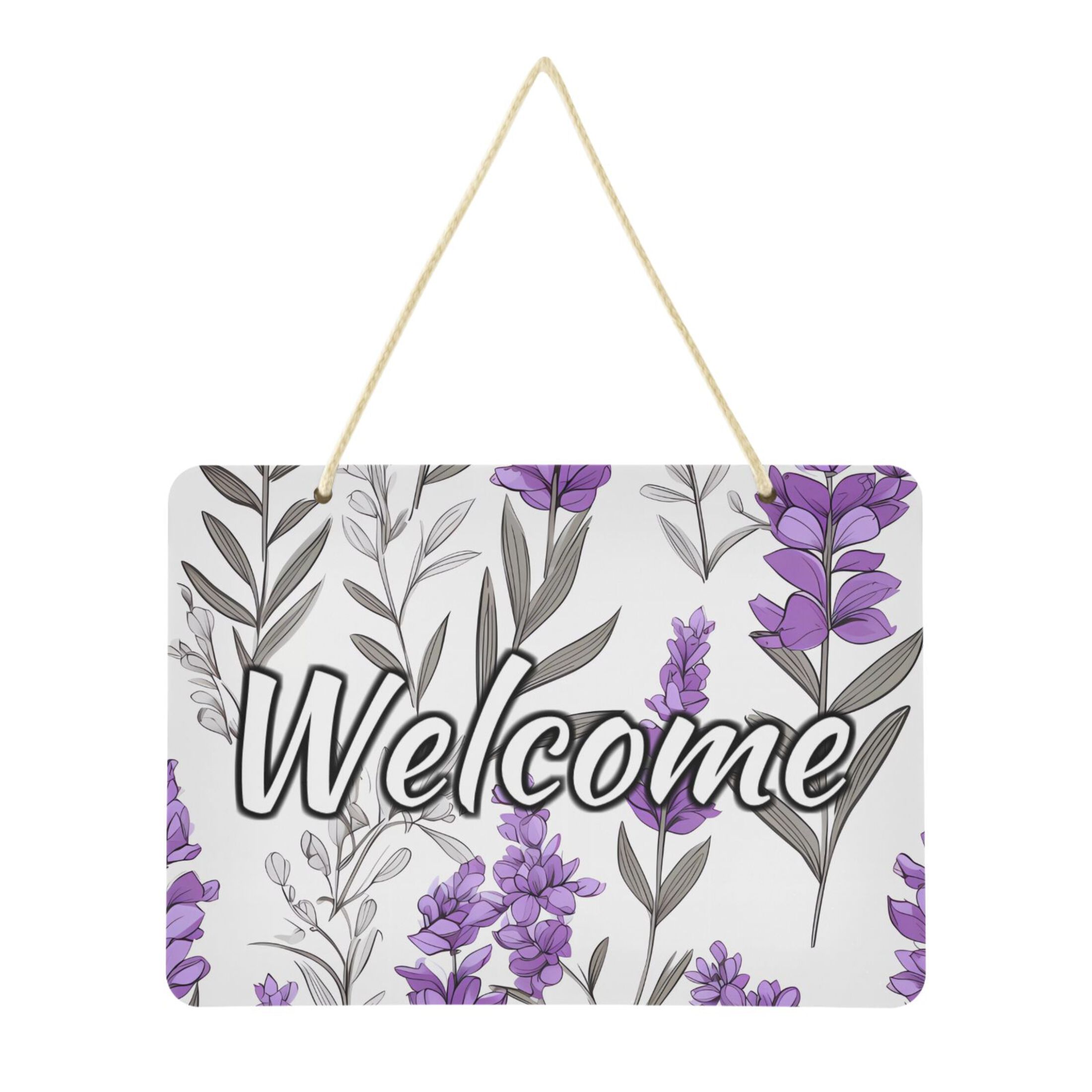 Welcome Door Sign Decoration 13.8" Rectangular Front Entrance Hanging ...