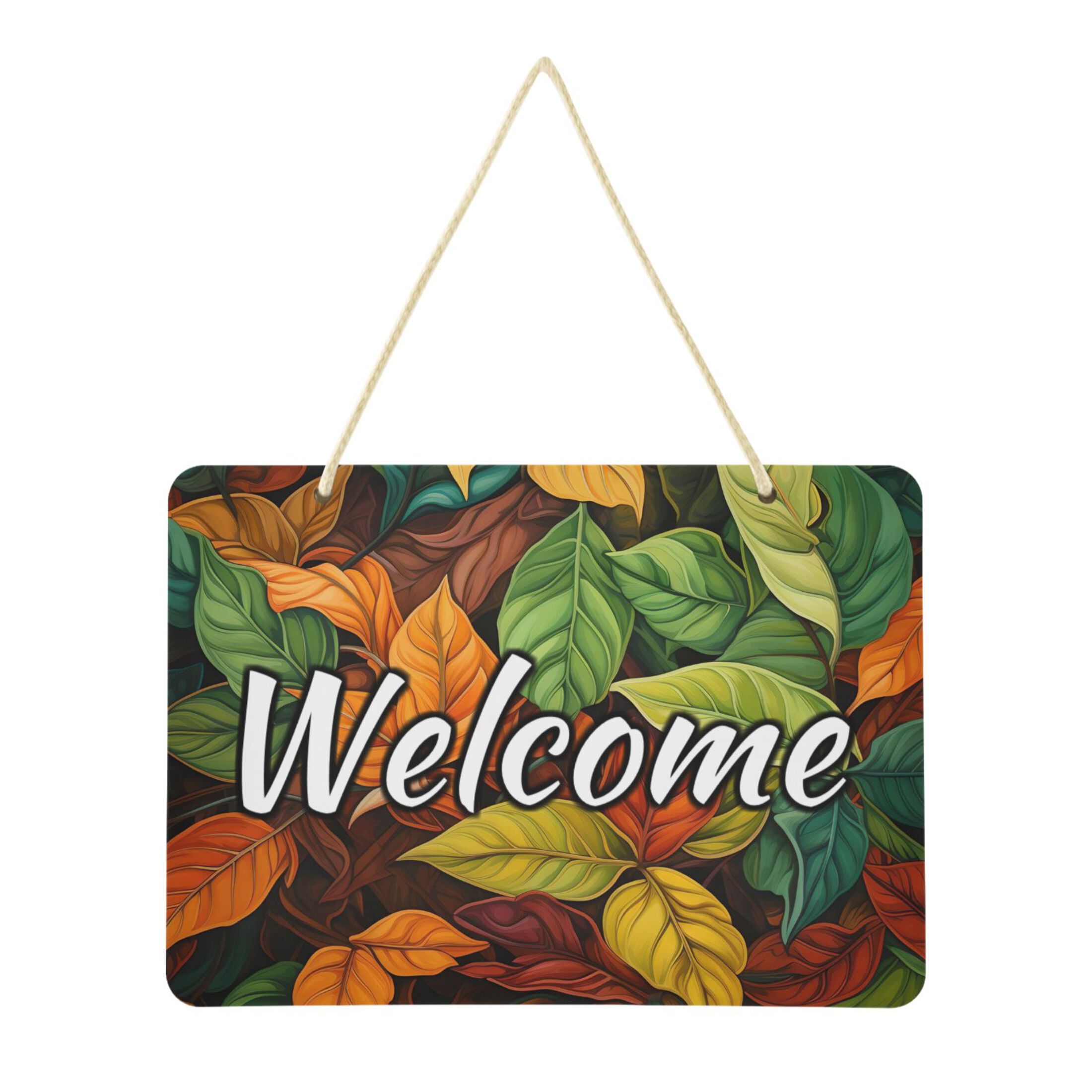 Welcome Door Sign Decoration 13.8" Rectangular Front Entrance Hanging ...