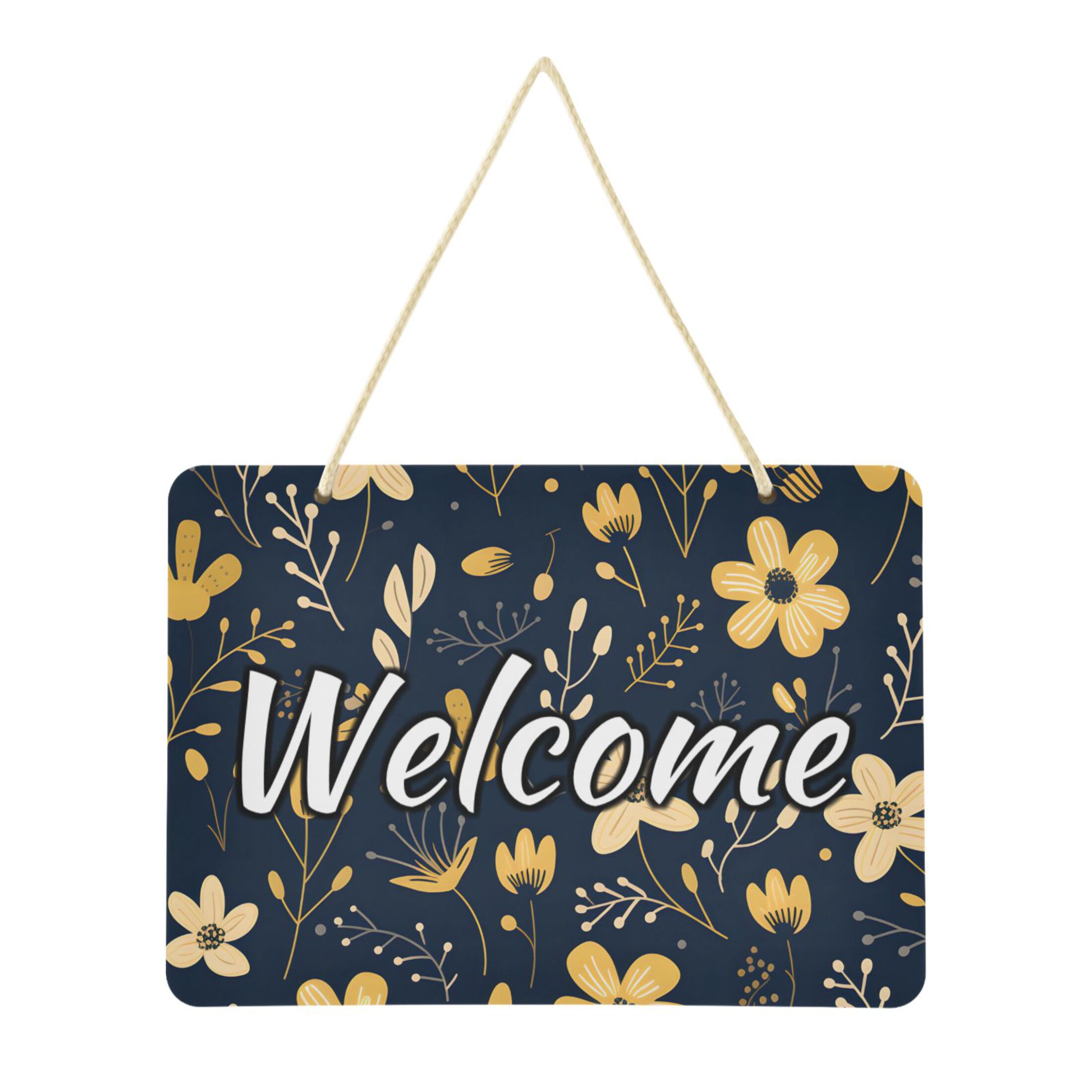 Welcome Door Sign Decoration 13.8" Rectangular Front Entrance Hanging ...