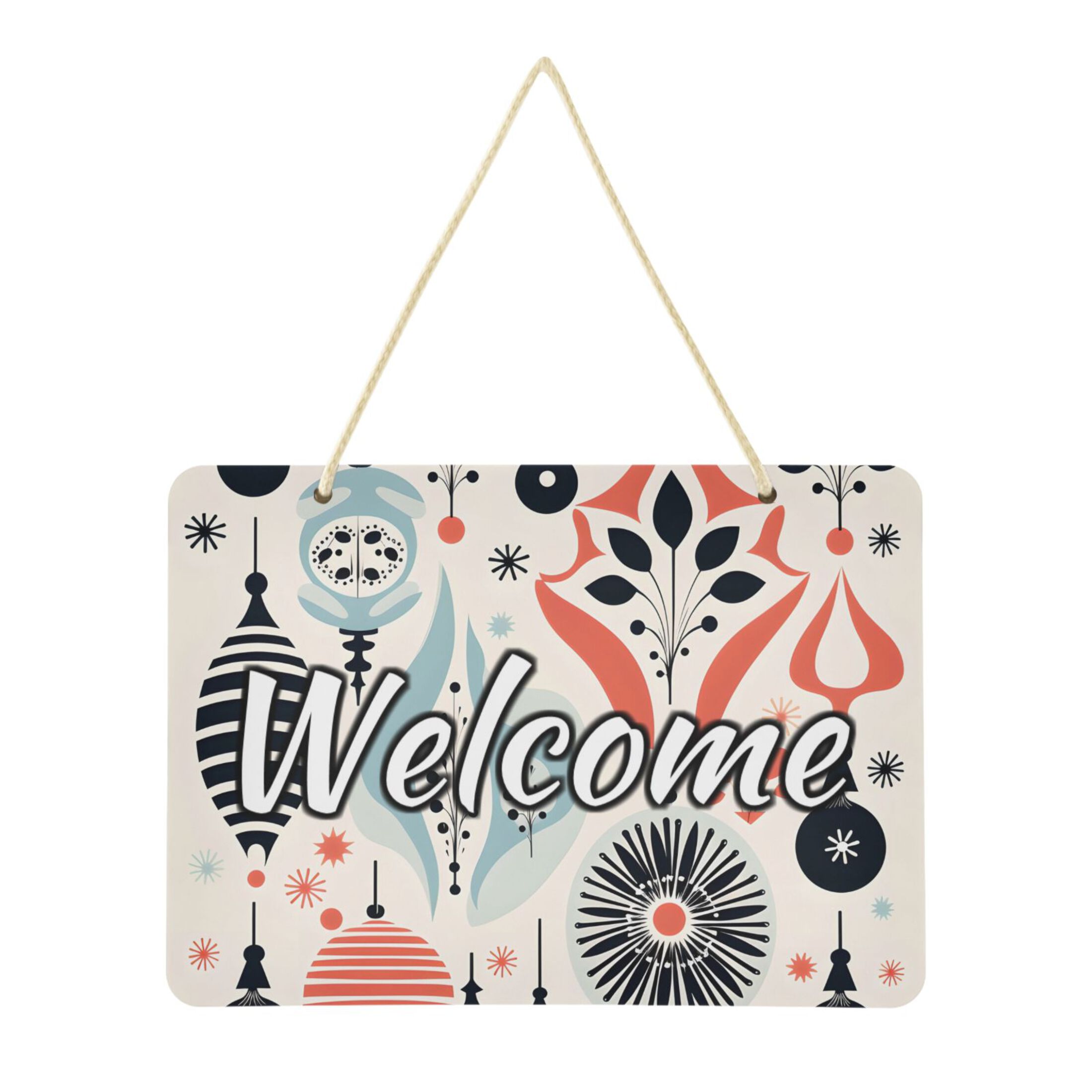 Welcome Door Sign Decoration 13.8" Rectangular Front Entrance Hanging ...
