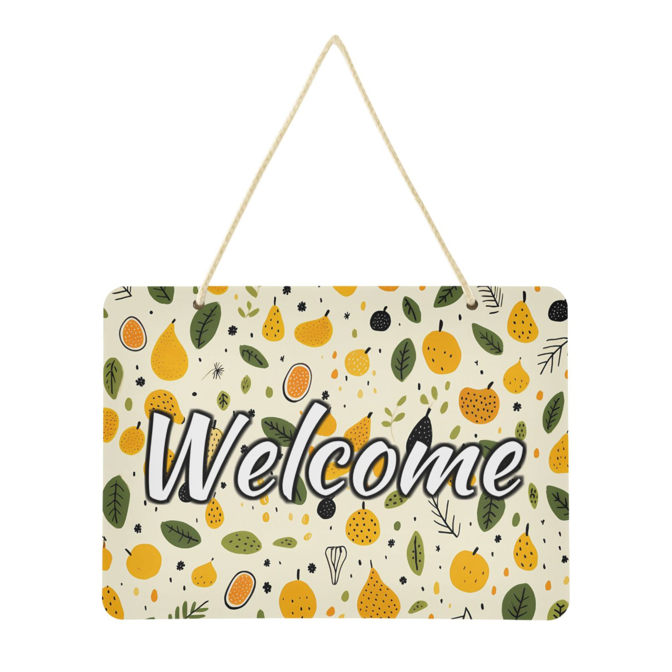 Welcome Door Sign Decoration 13.8" Rectangular Front Entrance Hanging ...