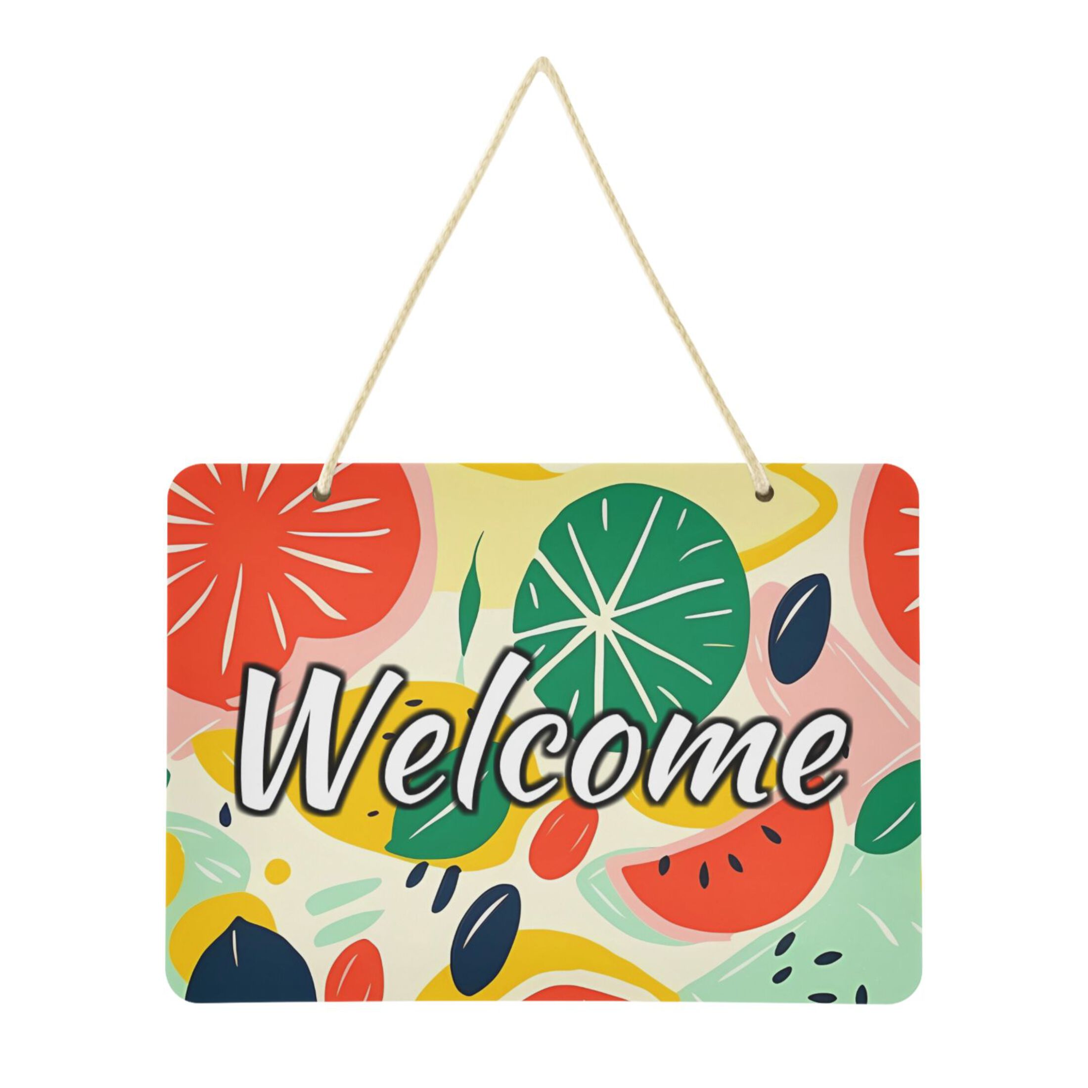 Welcome Door Sign Decoration 13.8" Rectangular Front Entrance Hanging ...
