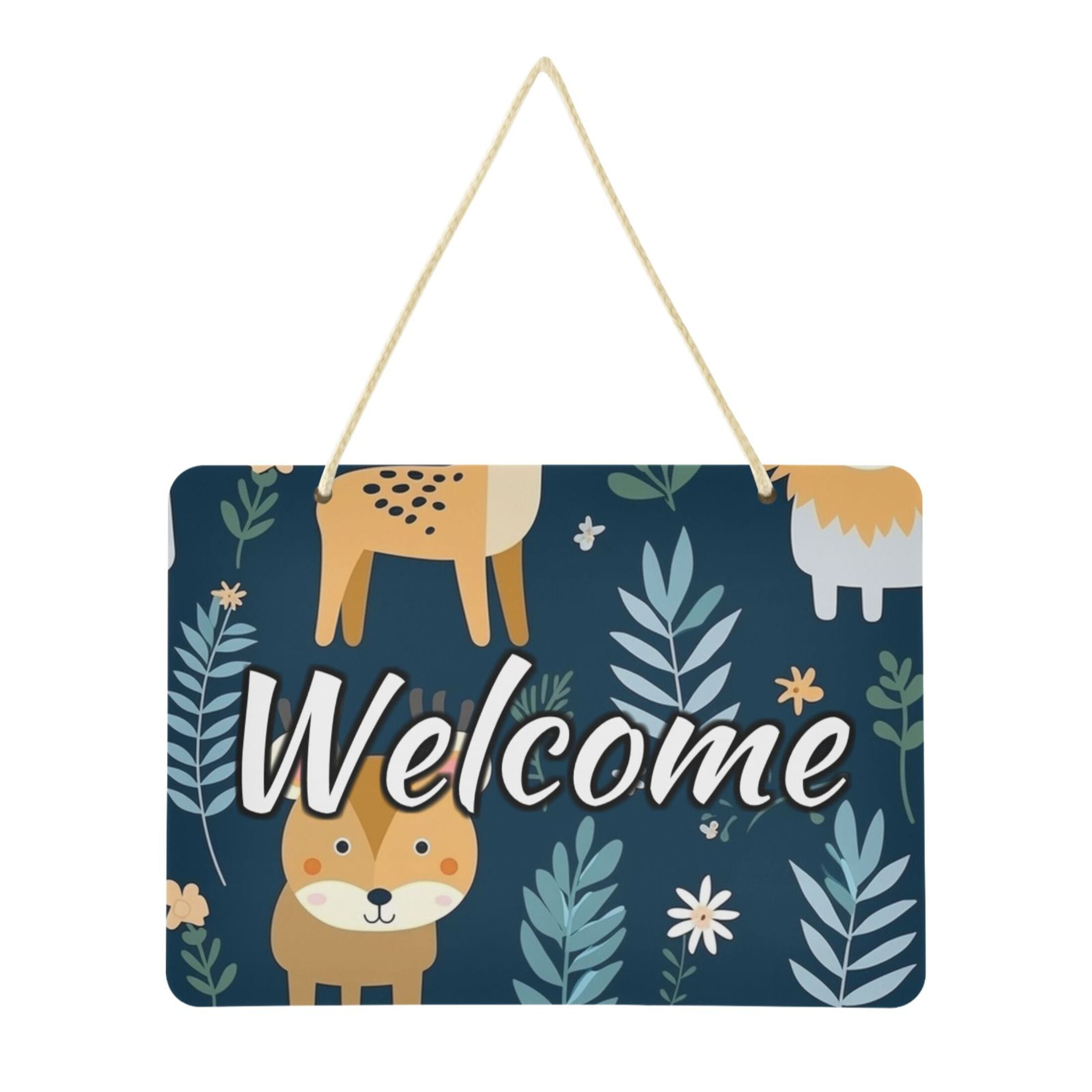 Welcome Door Sign Decoration 13.8" Rectangular Front Entrance Hanging ...
