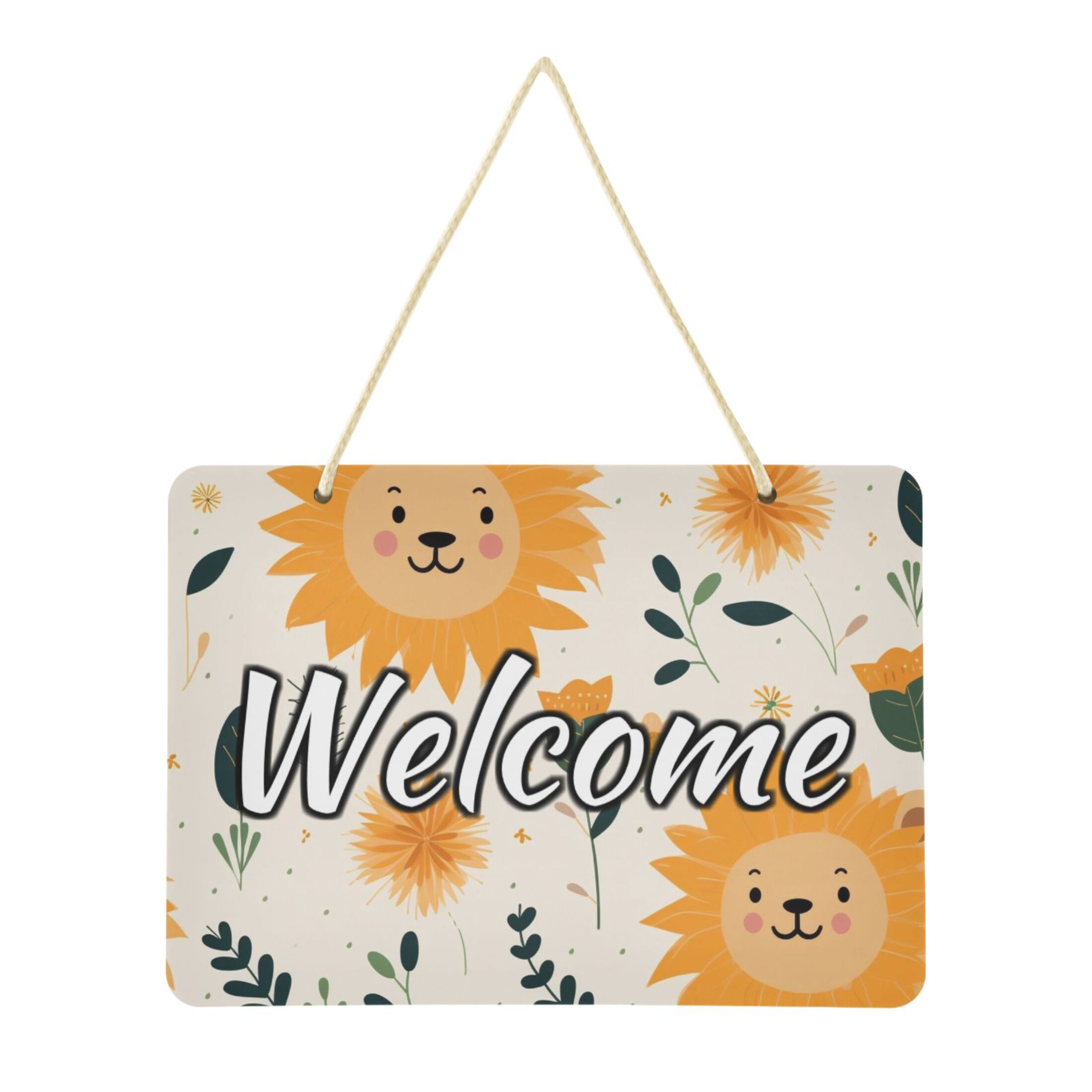 Welcome Door Sign Decoration 13.8" Rectangular Front Entrance Hanging ...