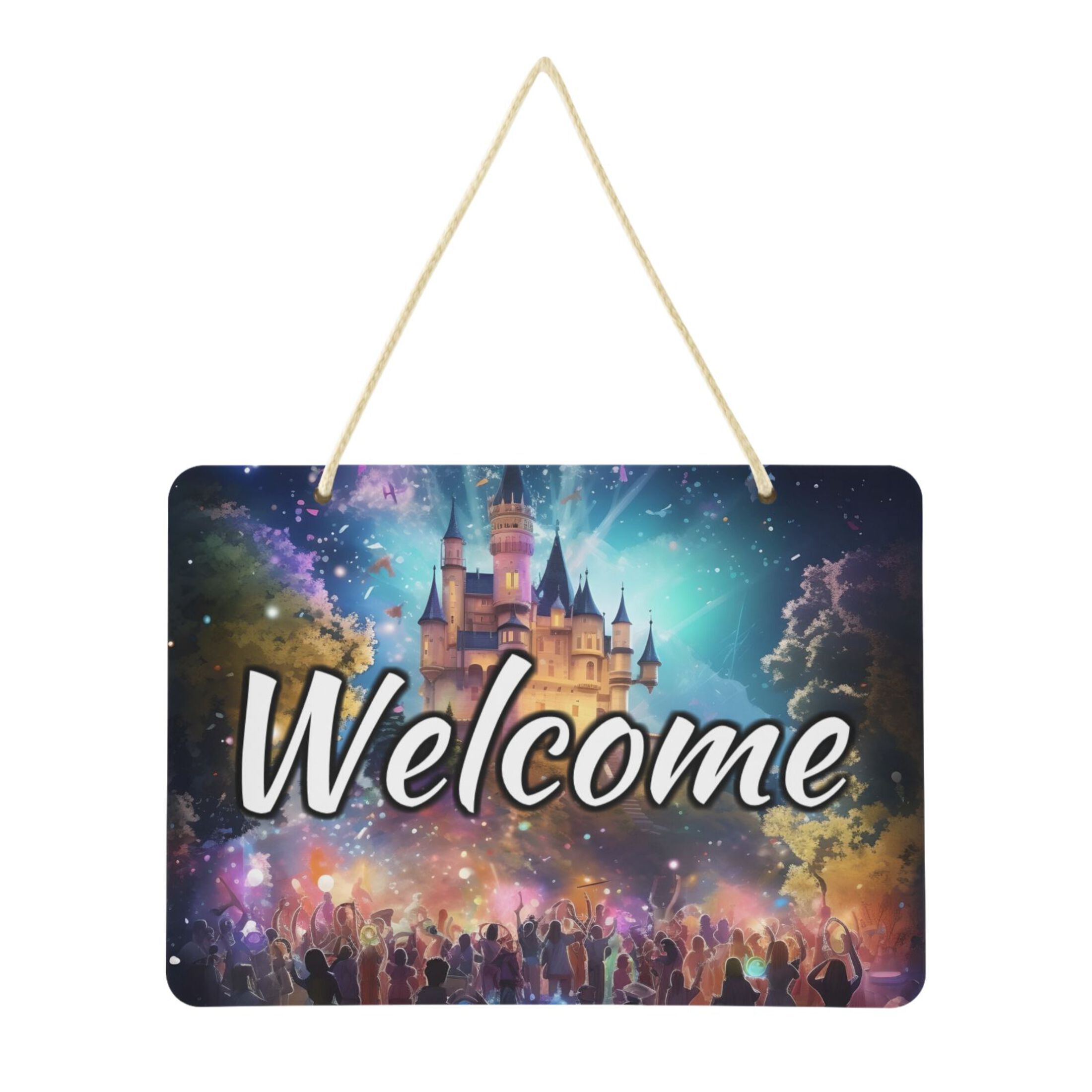 Welcome Door Sign Decoration 13.8" Rectangular Front Entrance Hanging ...