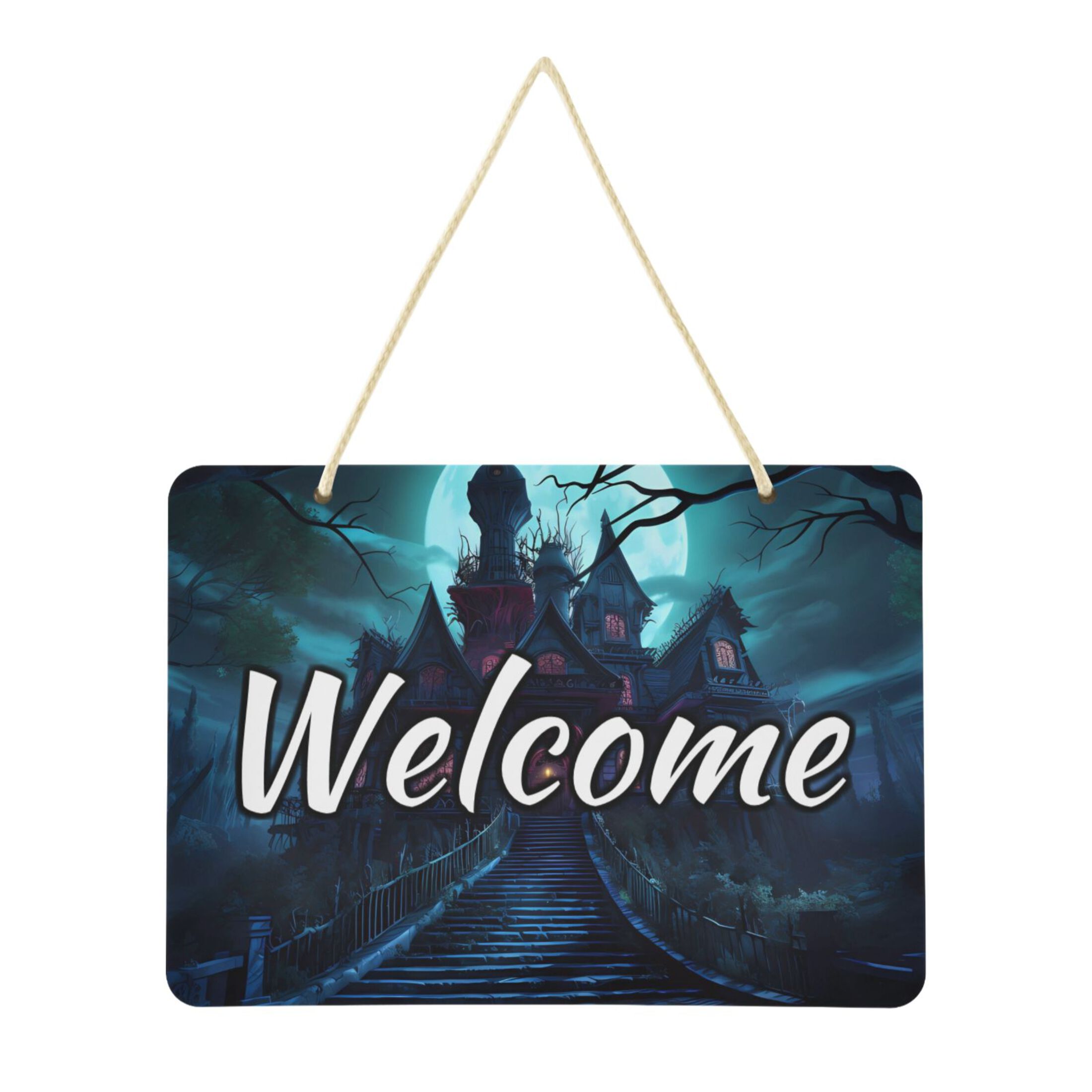 Welcome Door Sign Decoration 13.8" Rectangular Front Entrance Hanging ...
